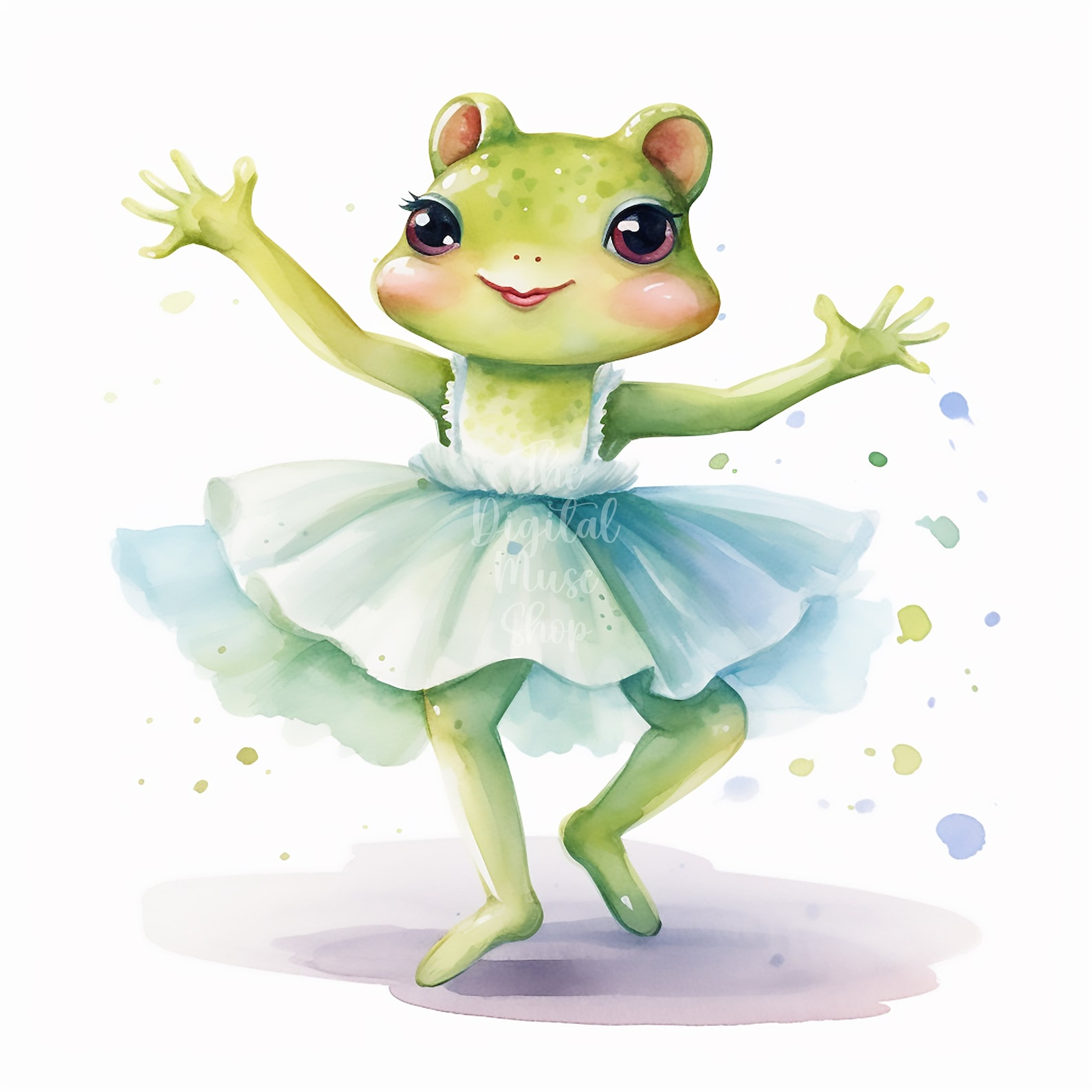 Ballerina Clipart Frog Clipart Ballerina Digital Crafting Watercolor ...