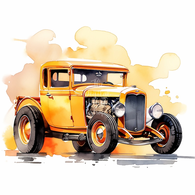 Hot Rods Clipart, 12 High Quality JPG, Commercial Use, Card Making ...