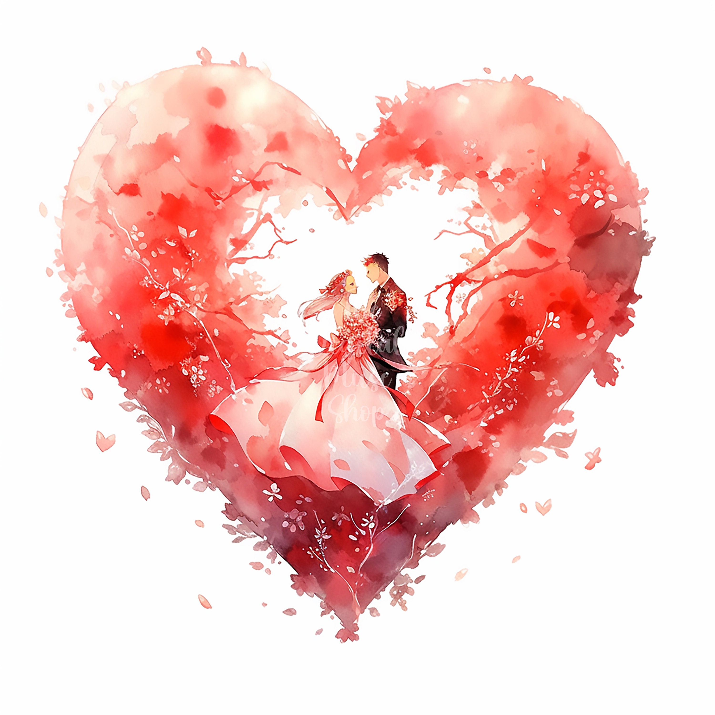 Bride and Groom Heart Clipart 14 High Quality Jpgs Wedding - Etsy