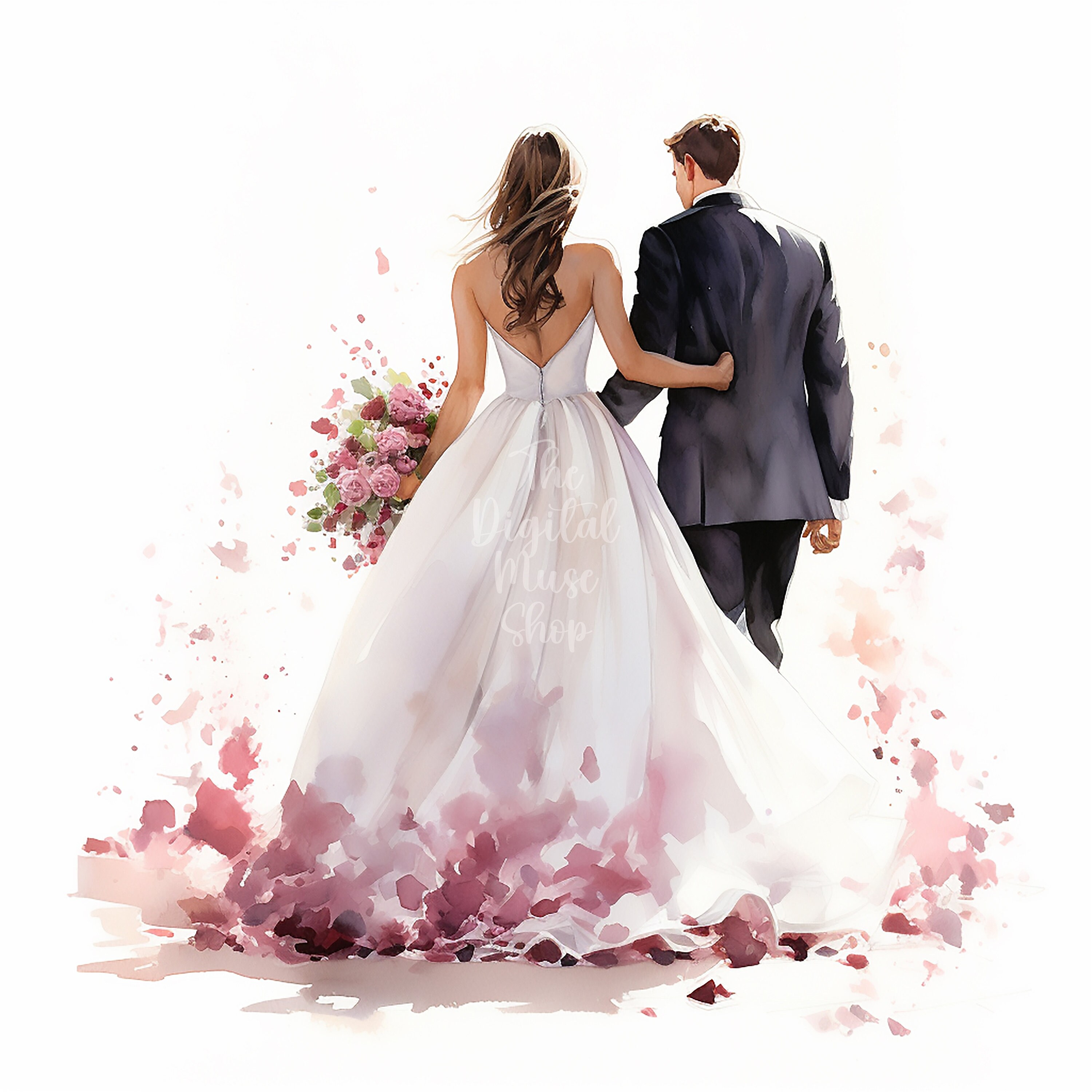 Bride and Groom Clipart, 12 High Quality Jpgs, Wedding Clipart ...
