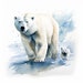 Polar Bear and Cub Clipart, 12 High Quality Jpgs, Watercolor Clipart ...