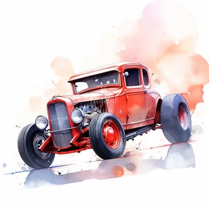 Hot Rods Clipart, 12 High Quality JPG, Commercial Use, Card Making ...