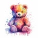 Colorful Teddy Bear Clipart, 12 High Quality Jpgs , Watercolor Clipart ...
