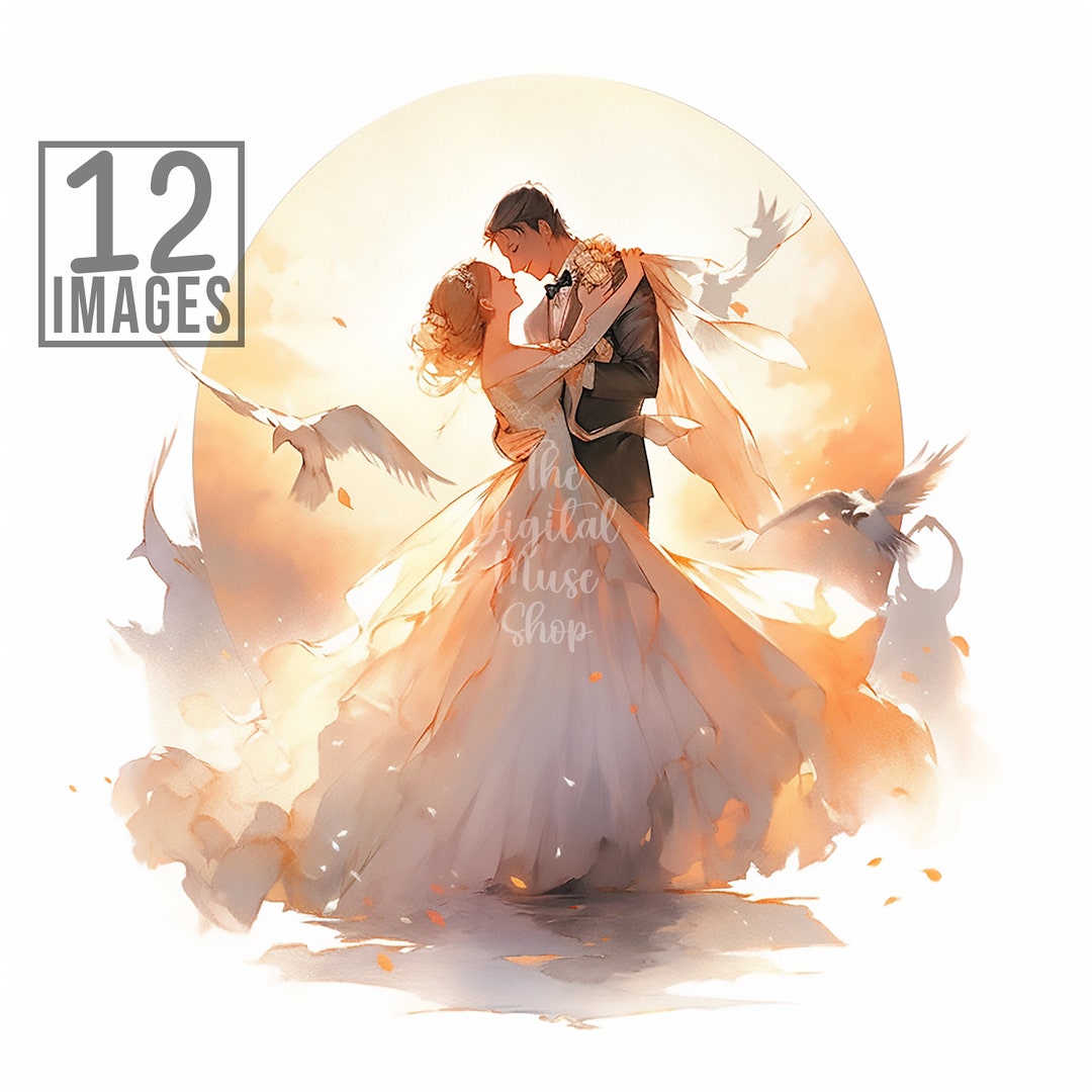 Watercolor Wedding Dance Clipart 12 High Quality Jpgs Wedding ...