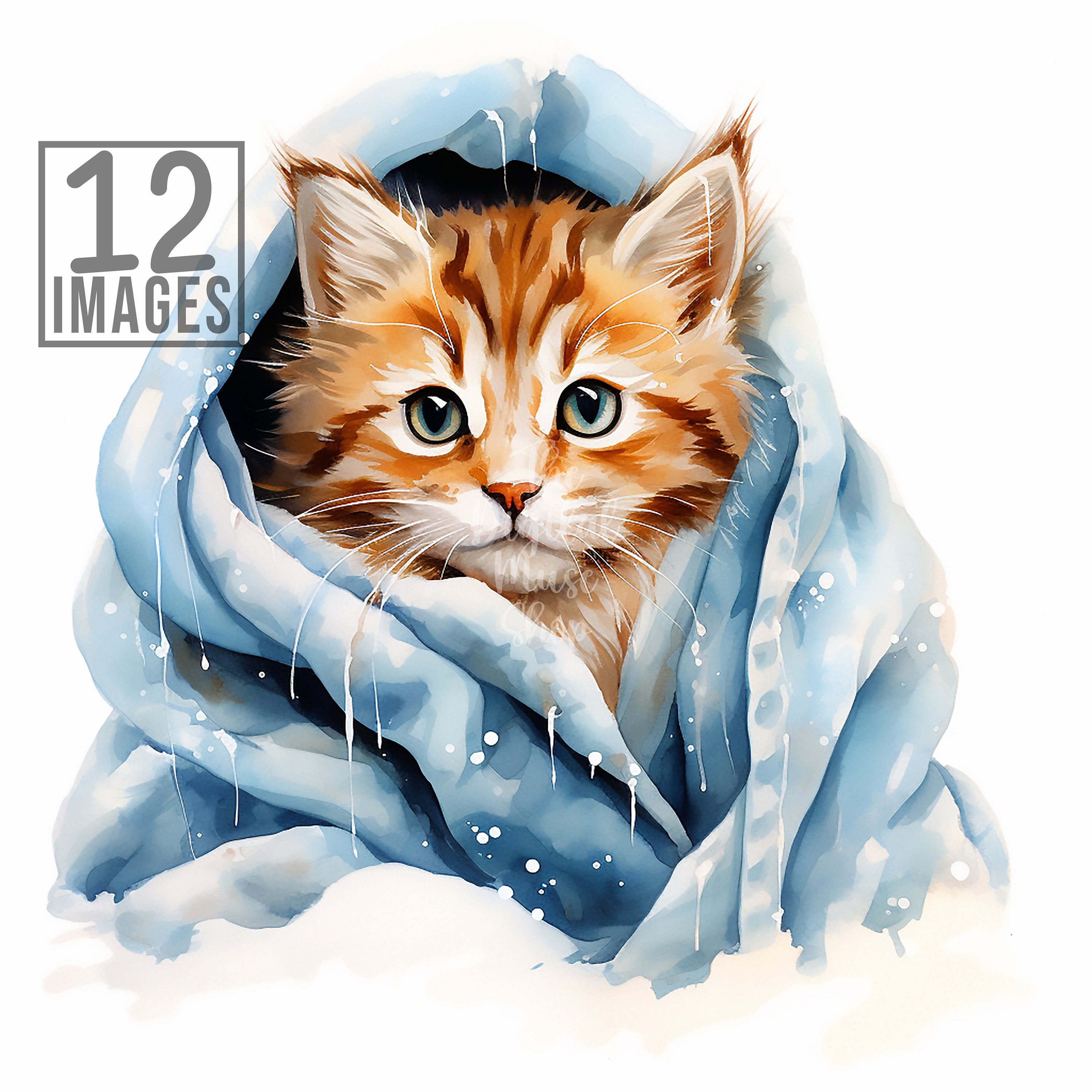 Winter Kitten Clipart 12 High Quality Jpgs Snow Clipart Winter Clipart ...
