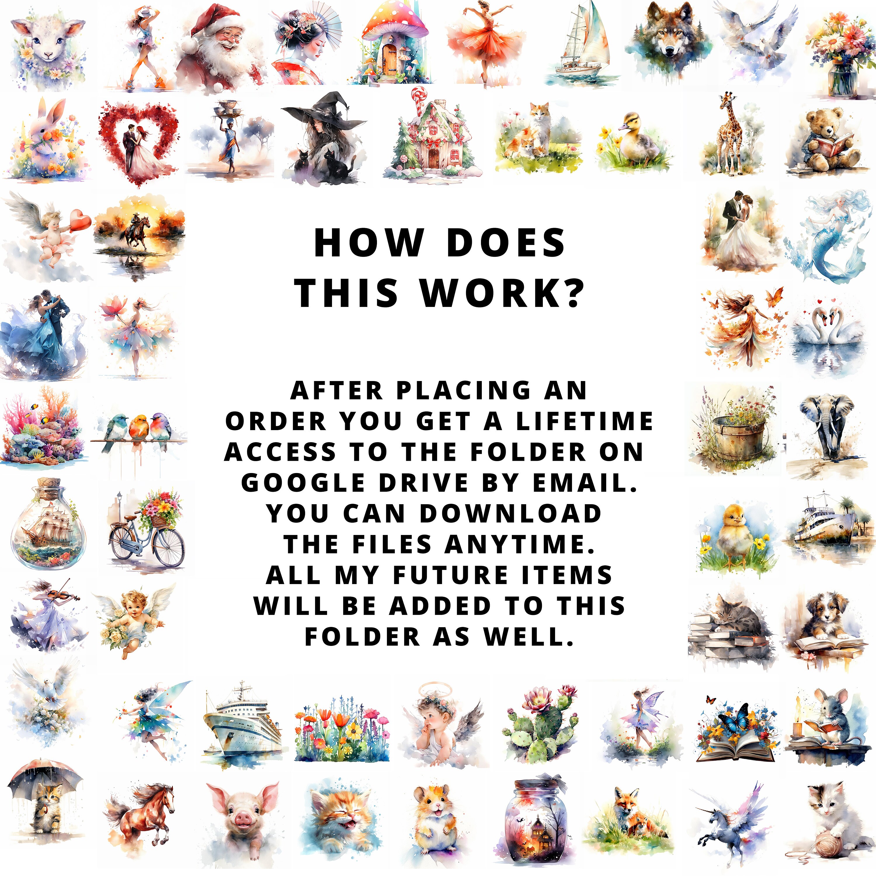 Cat Mega Bundle, 500 Cat Clipart Bundle Watercolor Clipart Cat Lover ...