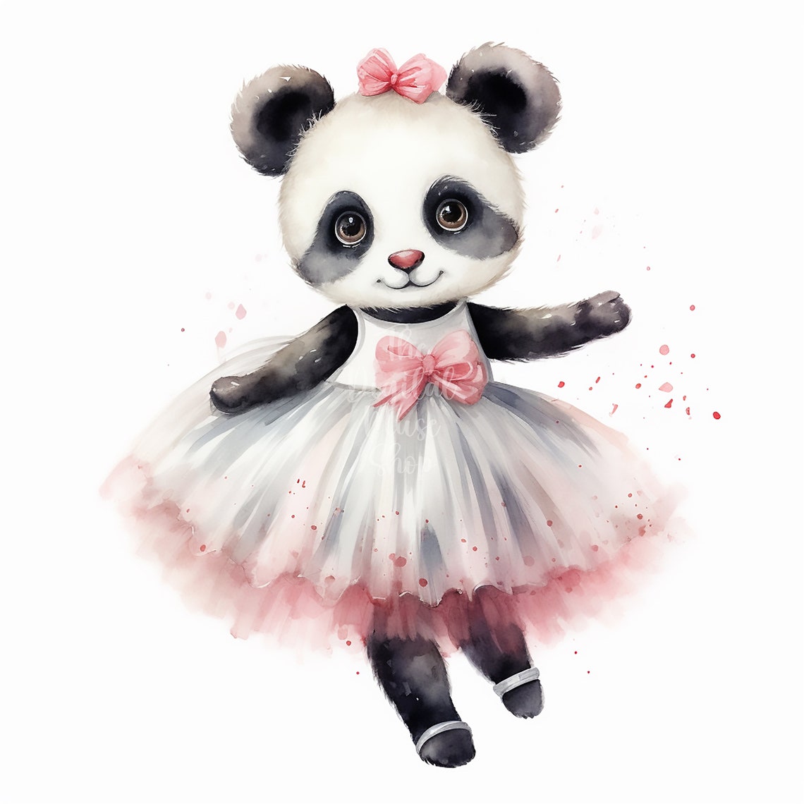 Nursery Ballerina Clipart Panda Illustration Nursery Art - Etsy