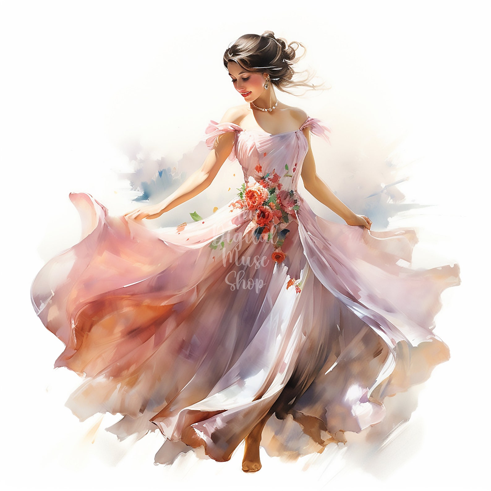 Dancing Clipart Flower Clipart Watercolor Clipart Clip Art Bundle Clip ...