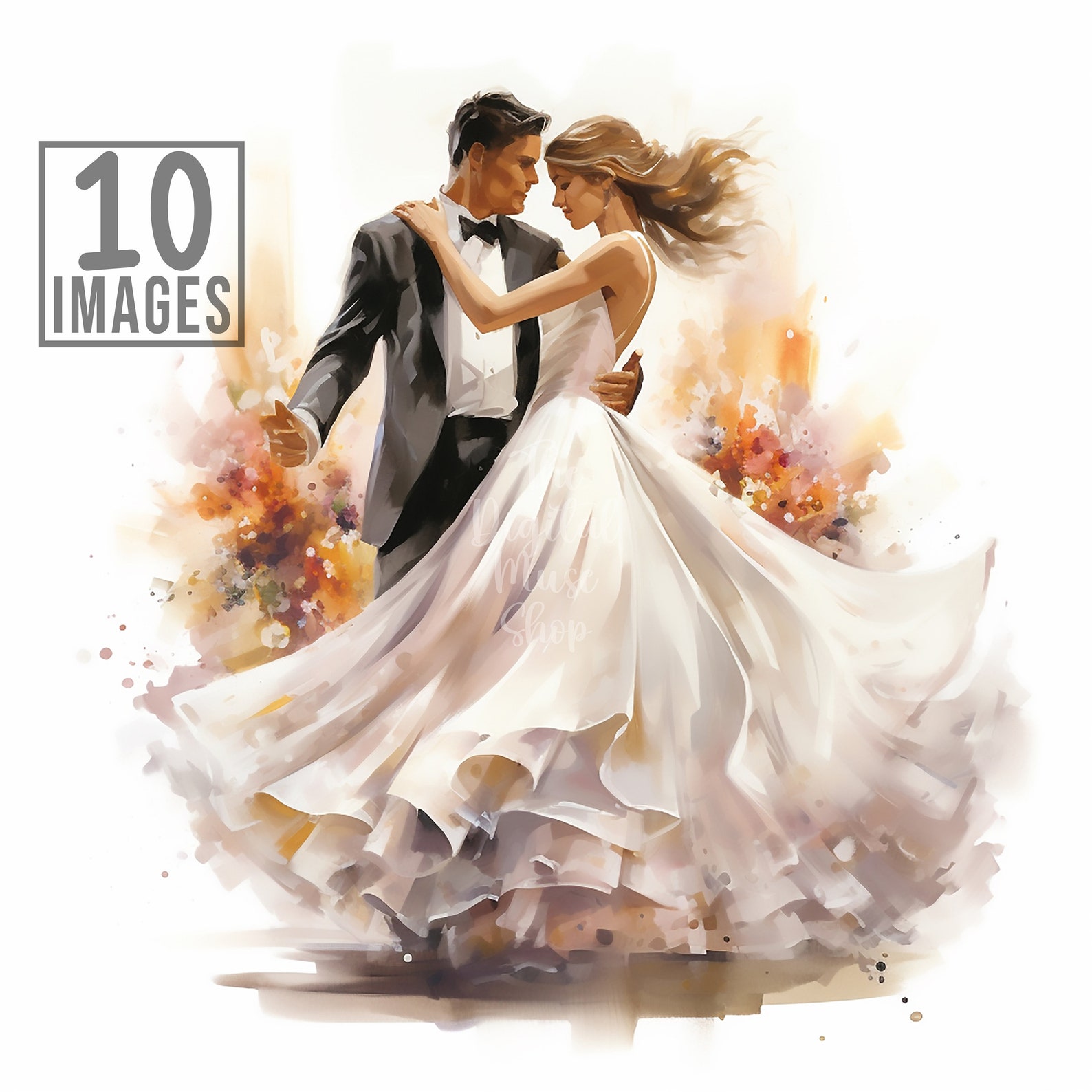 Wedding Dance Clipart 10 High Quality Jpgs Wedding Clipart Watercolor ...