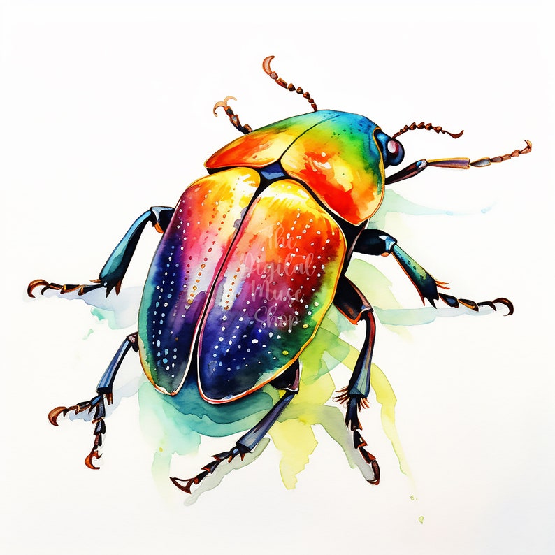 Colorful Bugs Clipart Watercolor Insect Clipart Bug Clip Art - Etsy