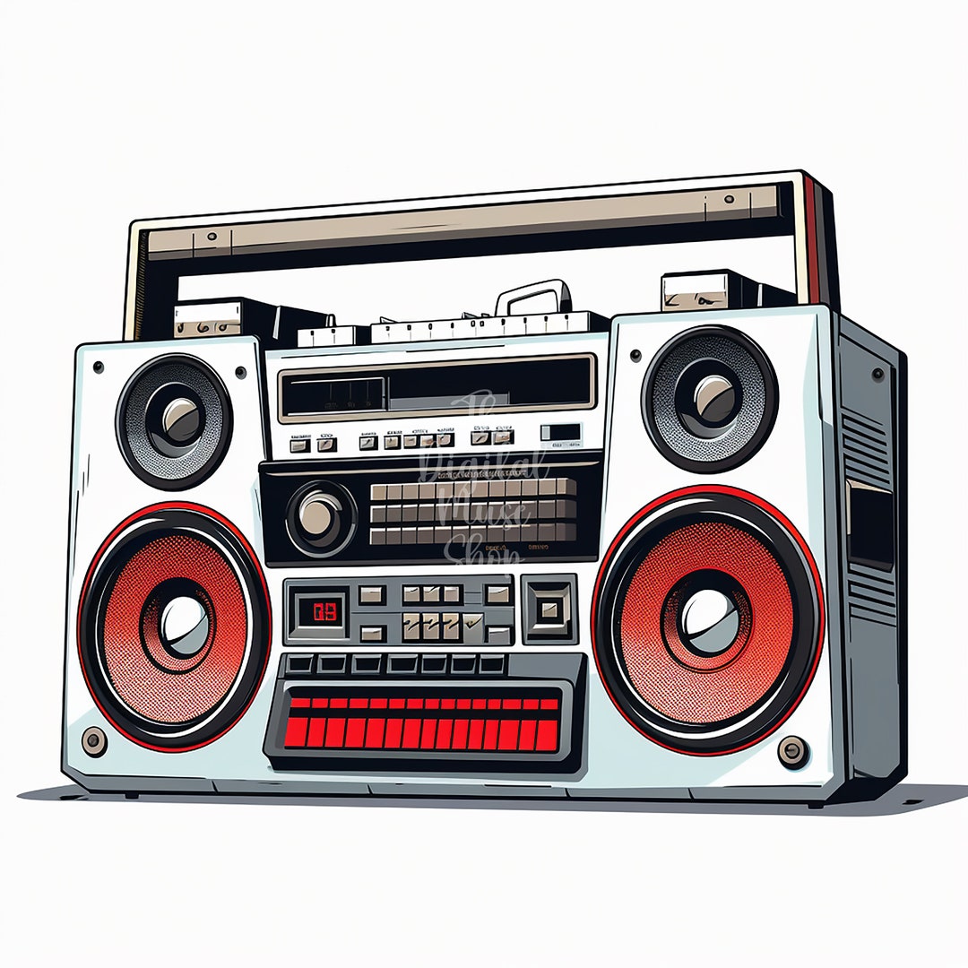 Boombox Clipart Music Illustration 80s Clipart Digital Image for Card ...