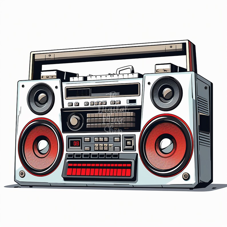 Boombox Clipart Music Illustration 80s Clipart Digital Image for Card ...