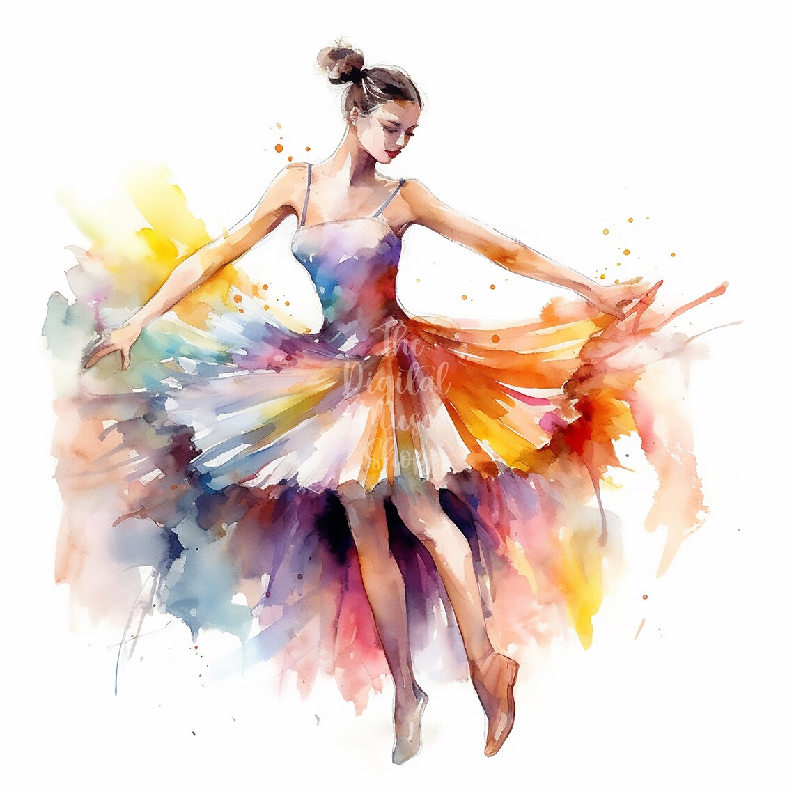 Watercolor Ballerina Clipart, 10 High Quality Jpgs, Watercolor Clipart ...