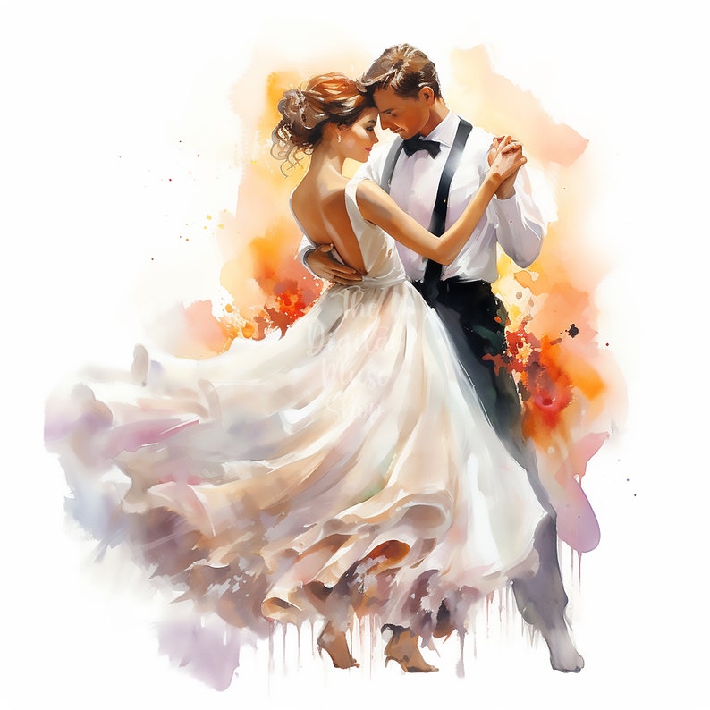 Wedding Dance Clipart 10 High Quality Jpgs Wedding Clipart Watercolor ...