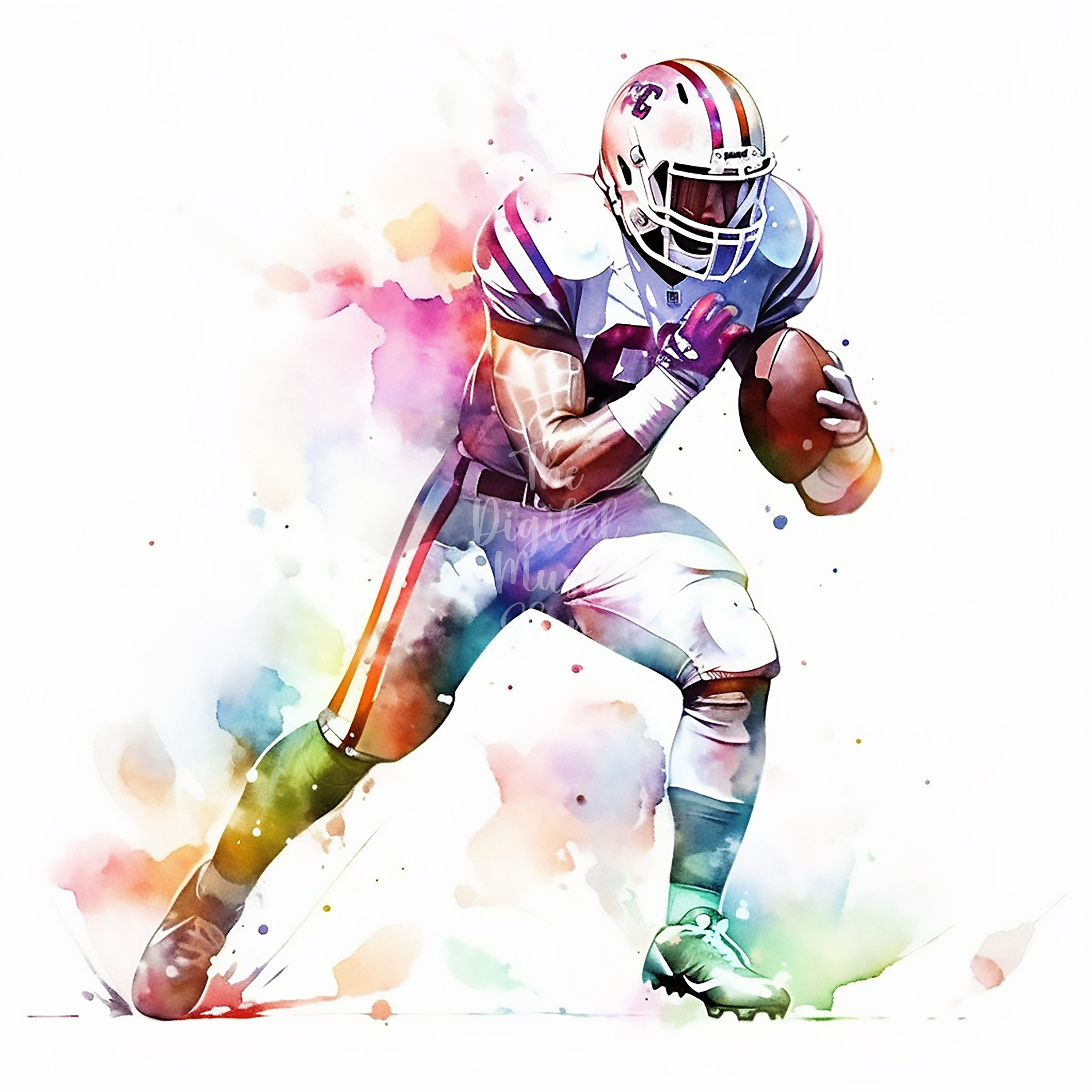 Football Clipart Watercolor Football Player Clipart Sport - Etsy