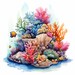 Watercolor Coral Reef Clipart, 12 High Quality Jpgs, Clip Art ...