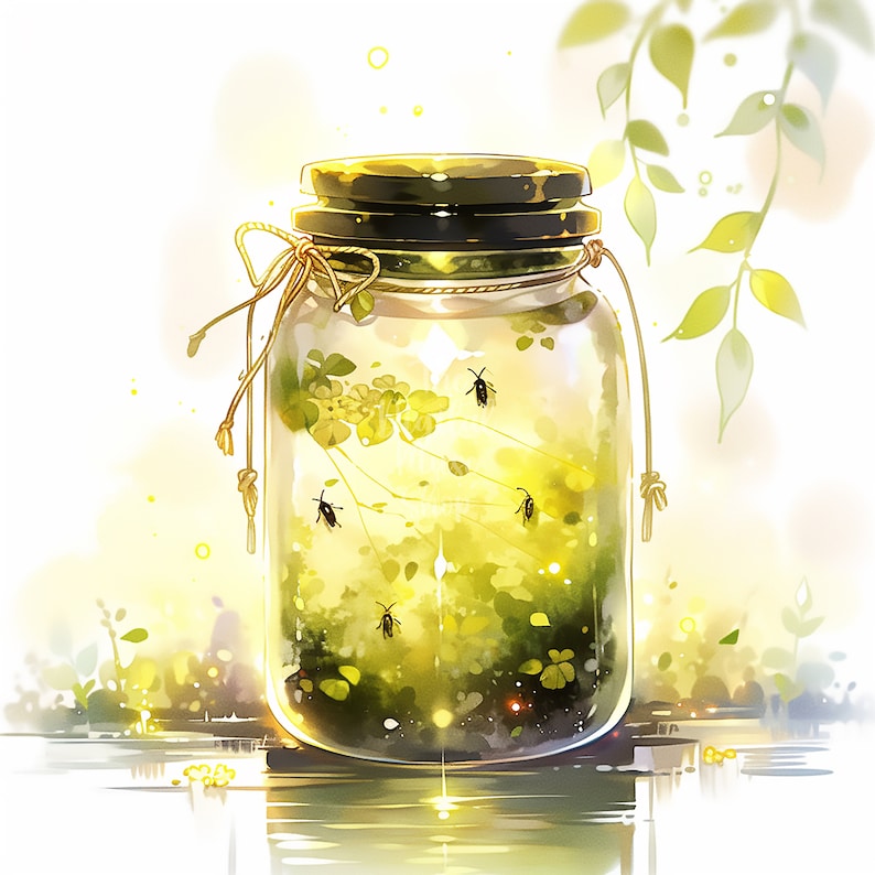 Firefly Jars Watercolor Clipart Commercial Use Clipart 12 - Etsy