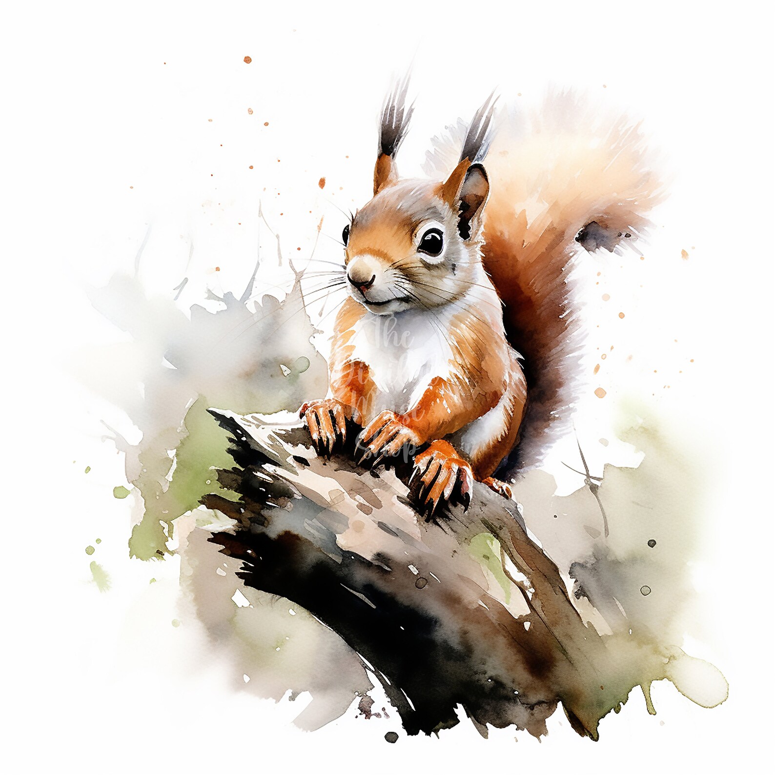 Squirrel Clipart Forest Clipart Card Making Mixed Media - Etsy