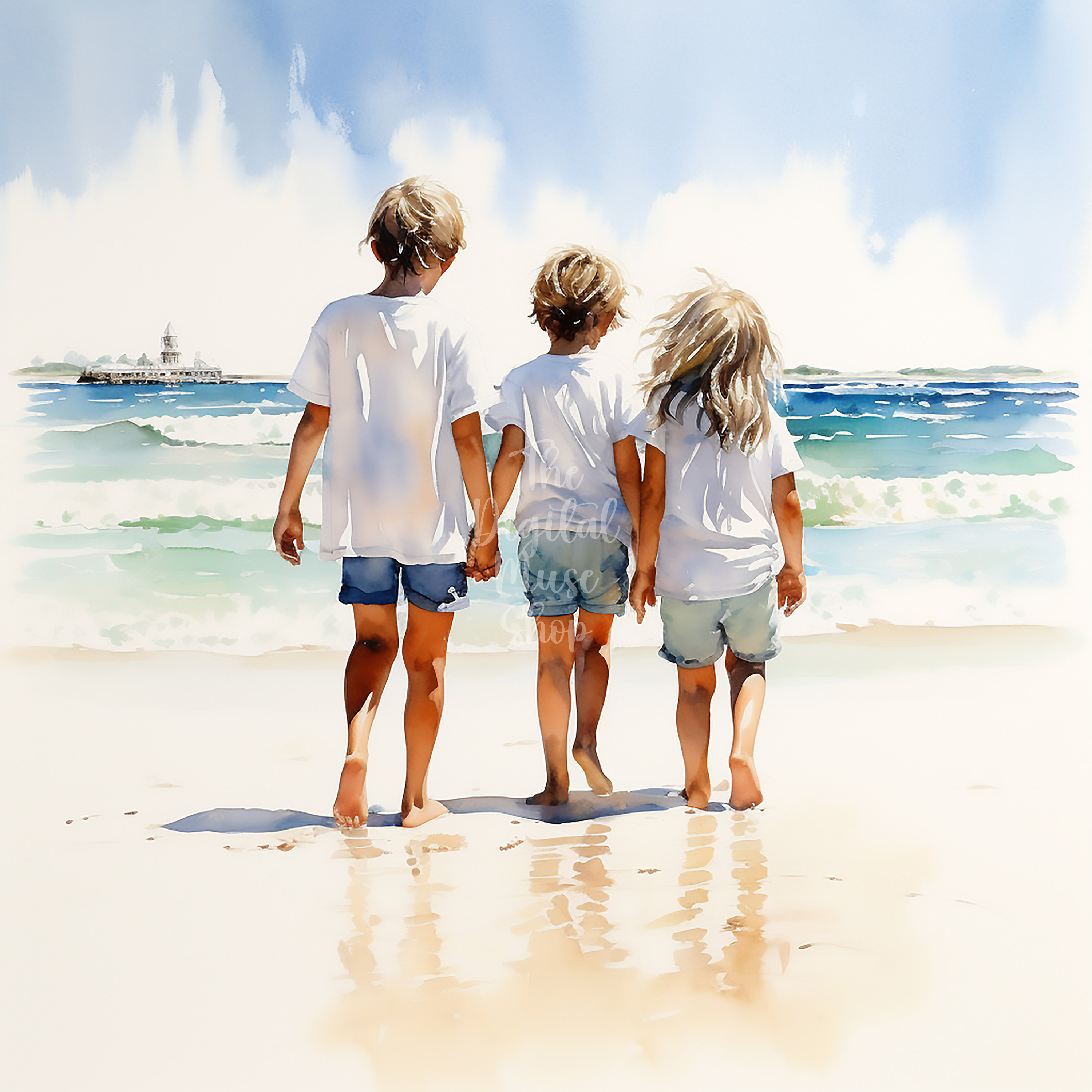 Kids at the Beach Clipart Kids Clipart Children Clipart Summer Vacation ...
