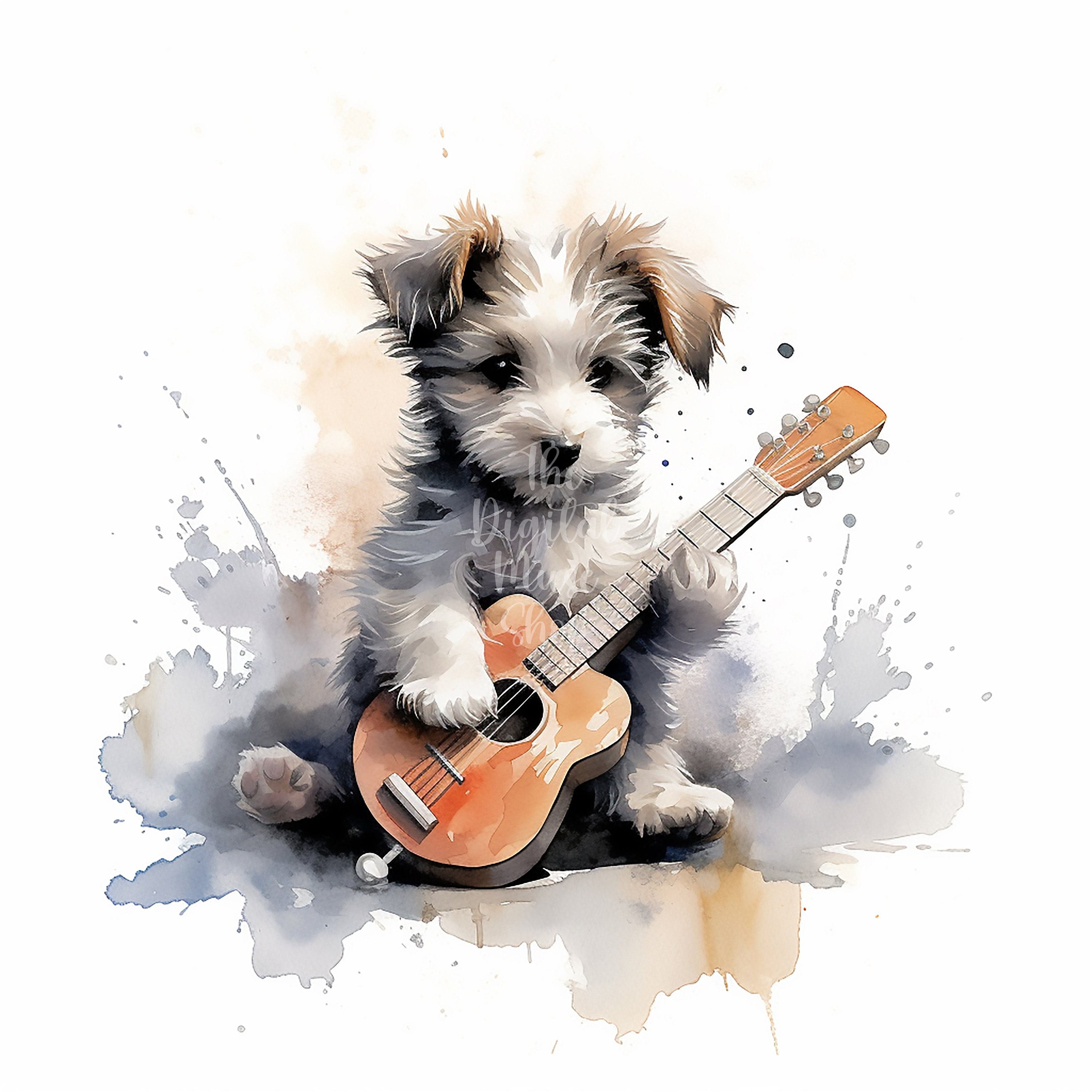 Dog Playing Guitar Clipart Music Clipart Dogs Clipart Puppy - Etsy