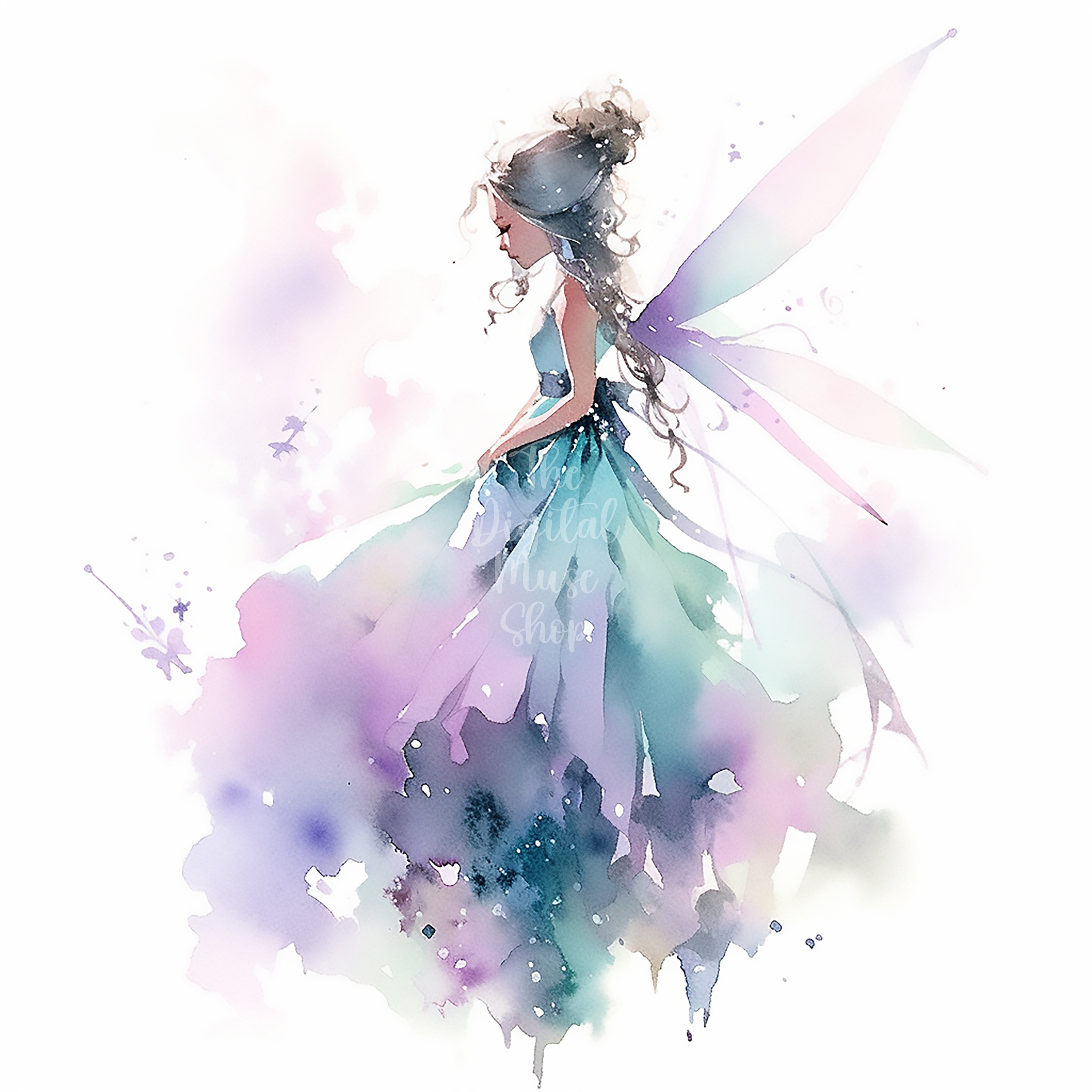Watercolor Fairies Clipart, 10 High Quality Jpgs, Watercolor Clipart ...