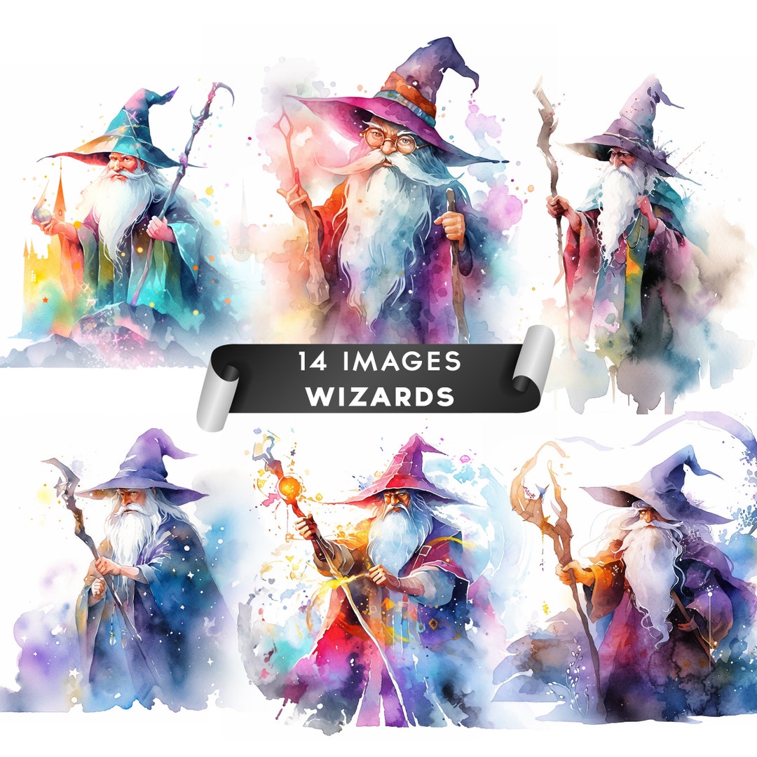 Wizards Clipart, Wizard Clipart Fantasy Character Digital Paper Craft ...