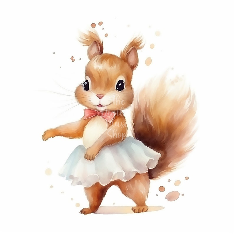 Ballerina Clipart Squirrel Clipart Nursery Animals Digital Download ...
