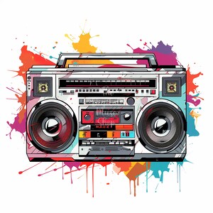 Boombox Clipart Music Illustration 80s Clipart Digital Image for Card ...