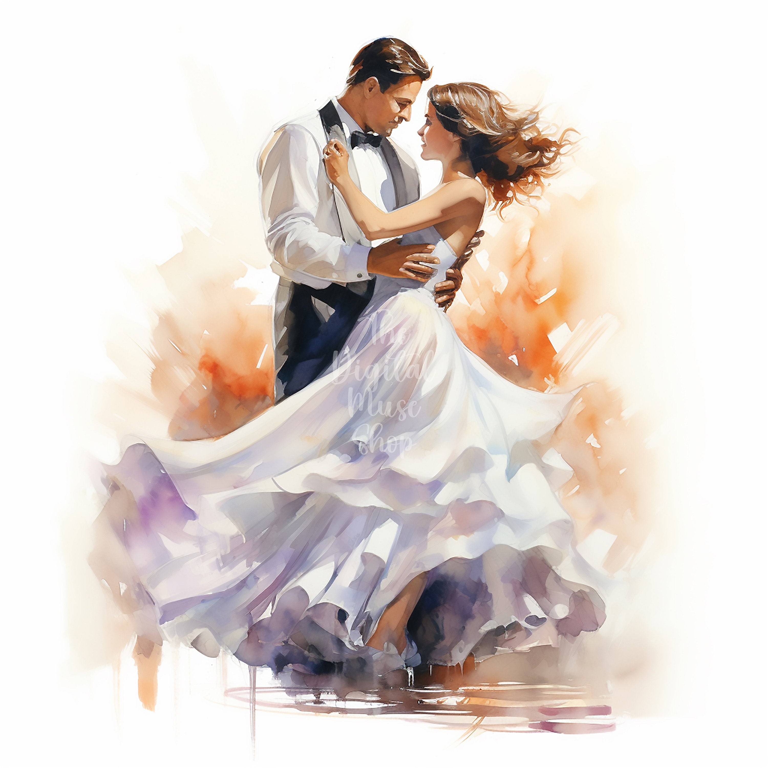 Watercolor Wedding Dance Clipart 12 High Quality Jpgs Wedding - Etsy UK