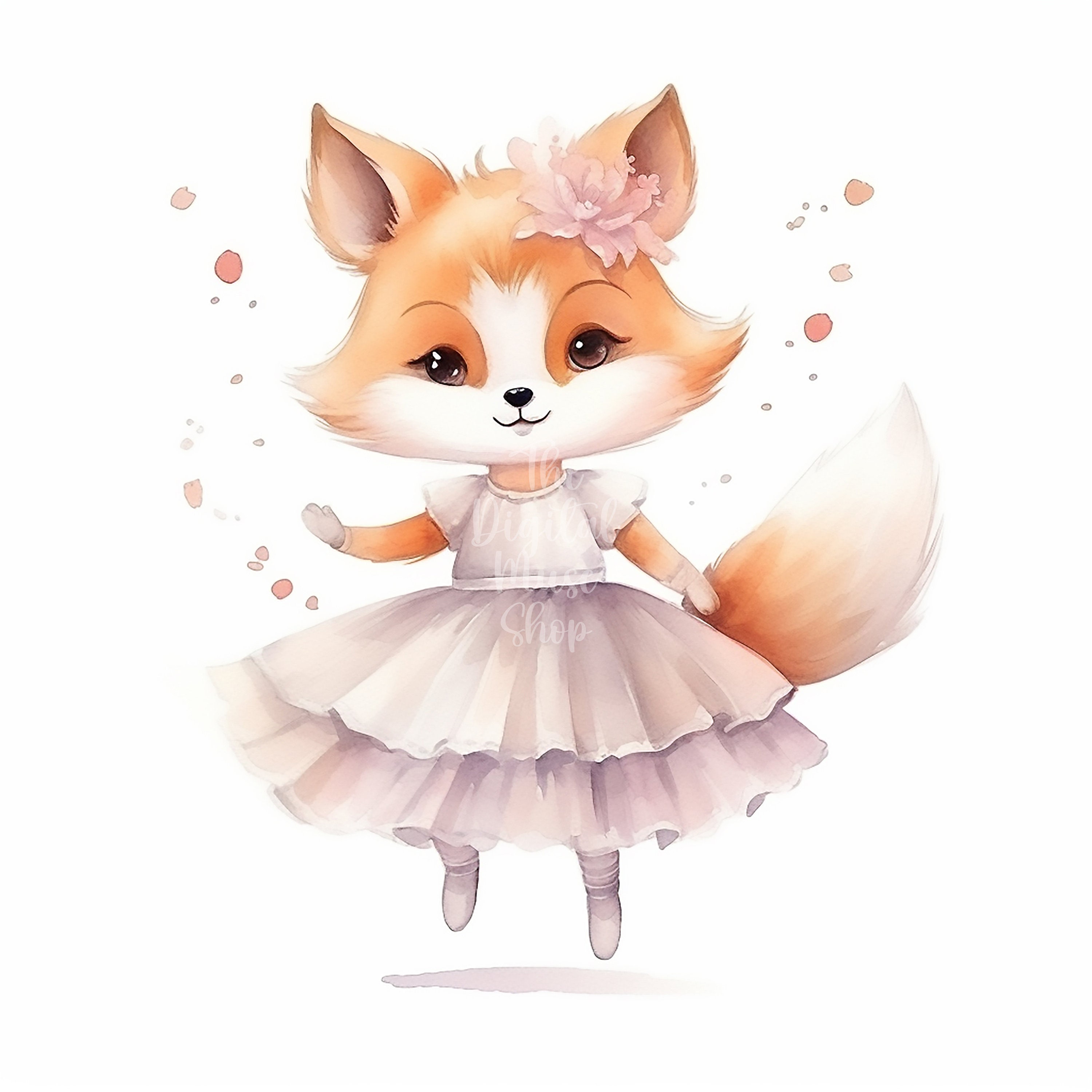 Ballerina Clipart Foxes Clipart Ballerina Baby Clipart Digital Crafting ...