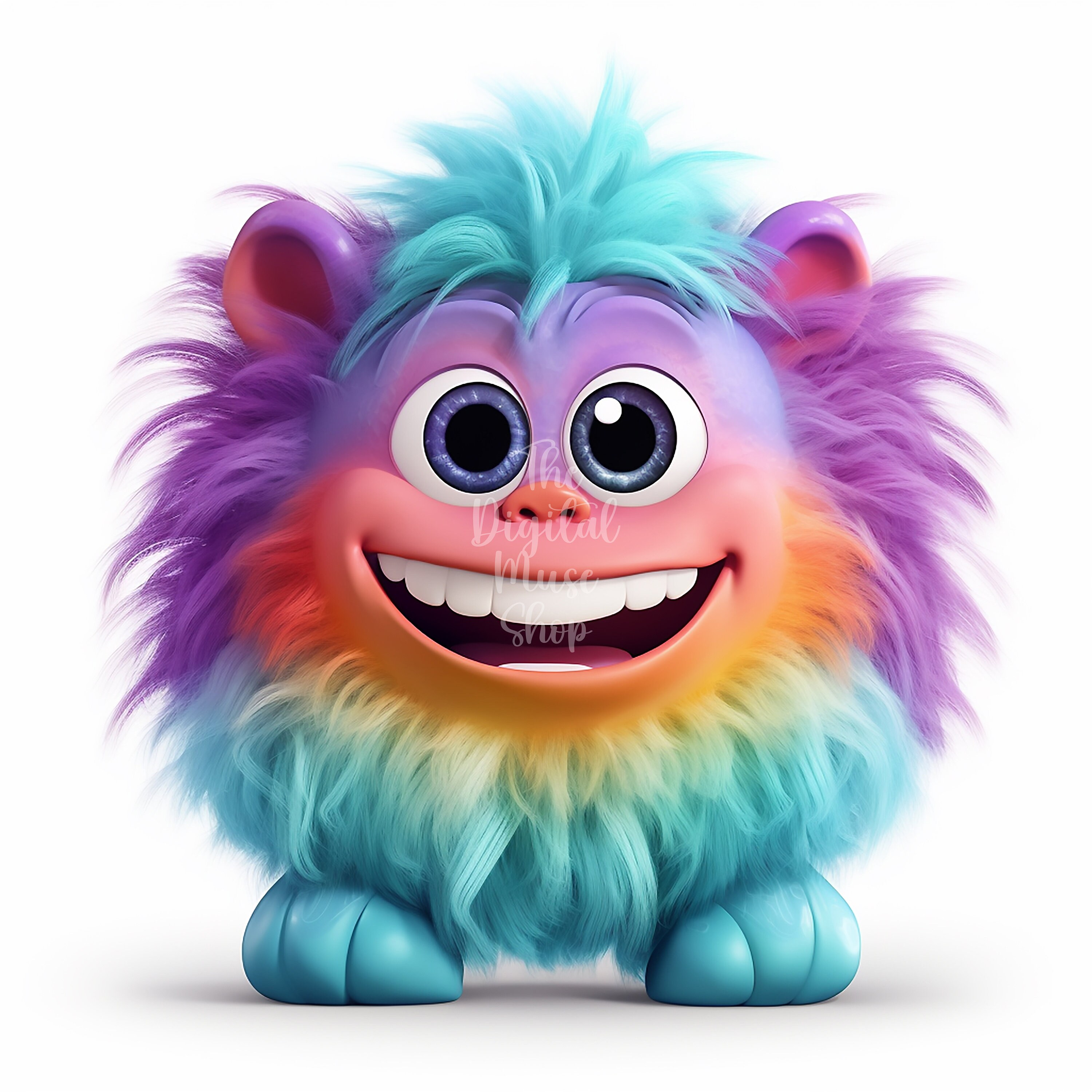 Cute Fluffy Monsters Clipart, Nursery Clipart Digital Paper Craft Card ...