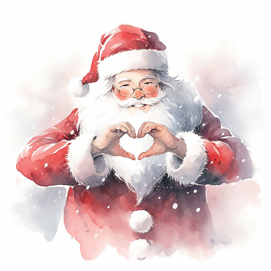 Santa Claus Hand Heart Clipart, Christmas Cards Christmas Digital Art ...