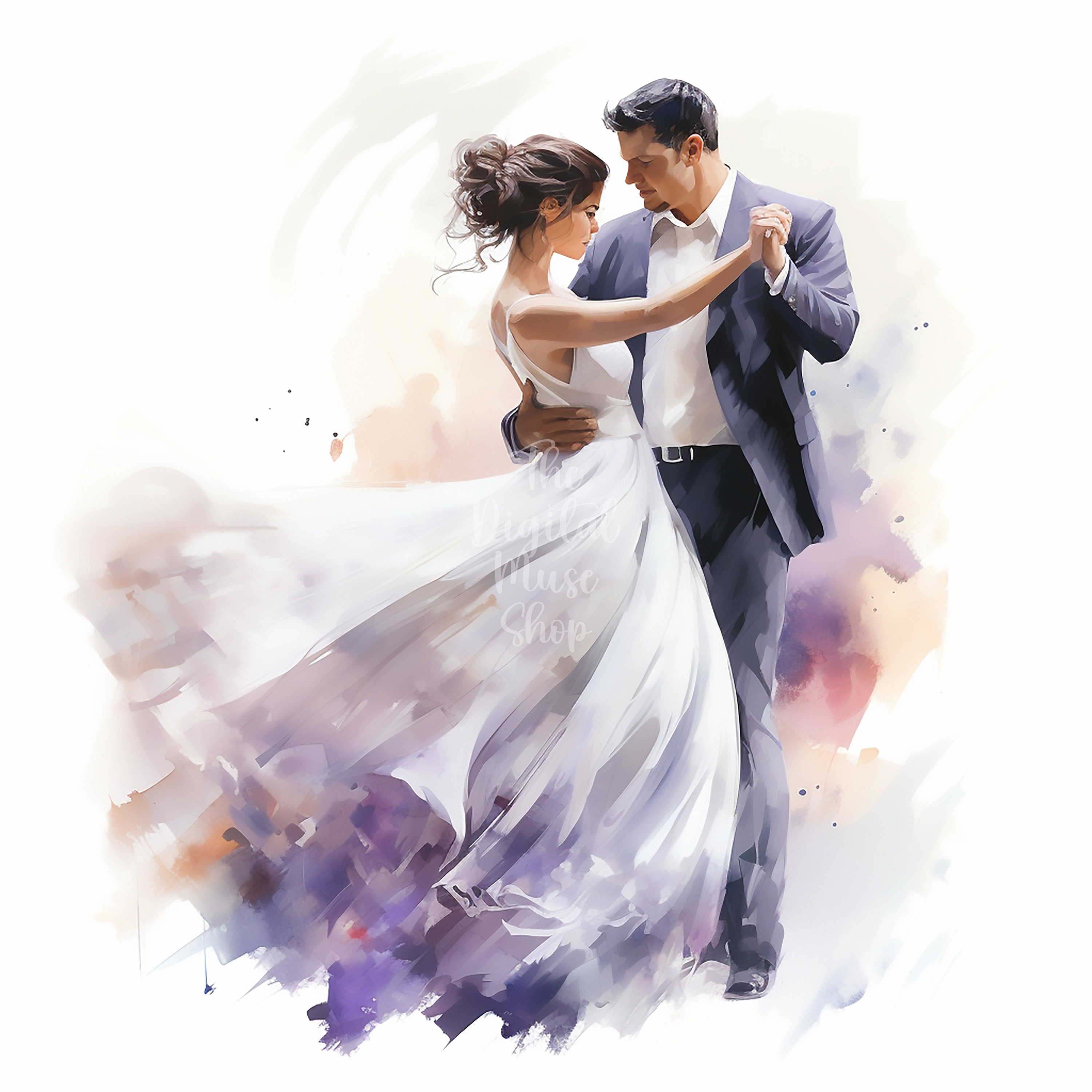 Watercolor Wedding Dance Clipart 12 High Quality Jpgs Wedding Clipart ...
