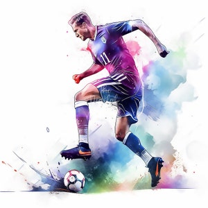 Soccer Clipart, Watercolor Soccer Player Clipart Sport Illustration ...