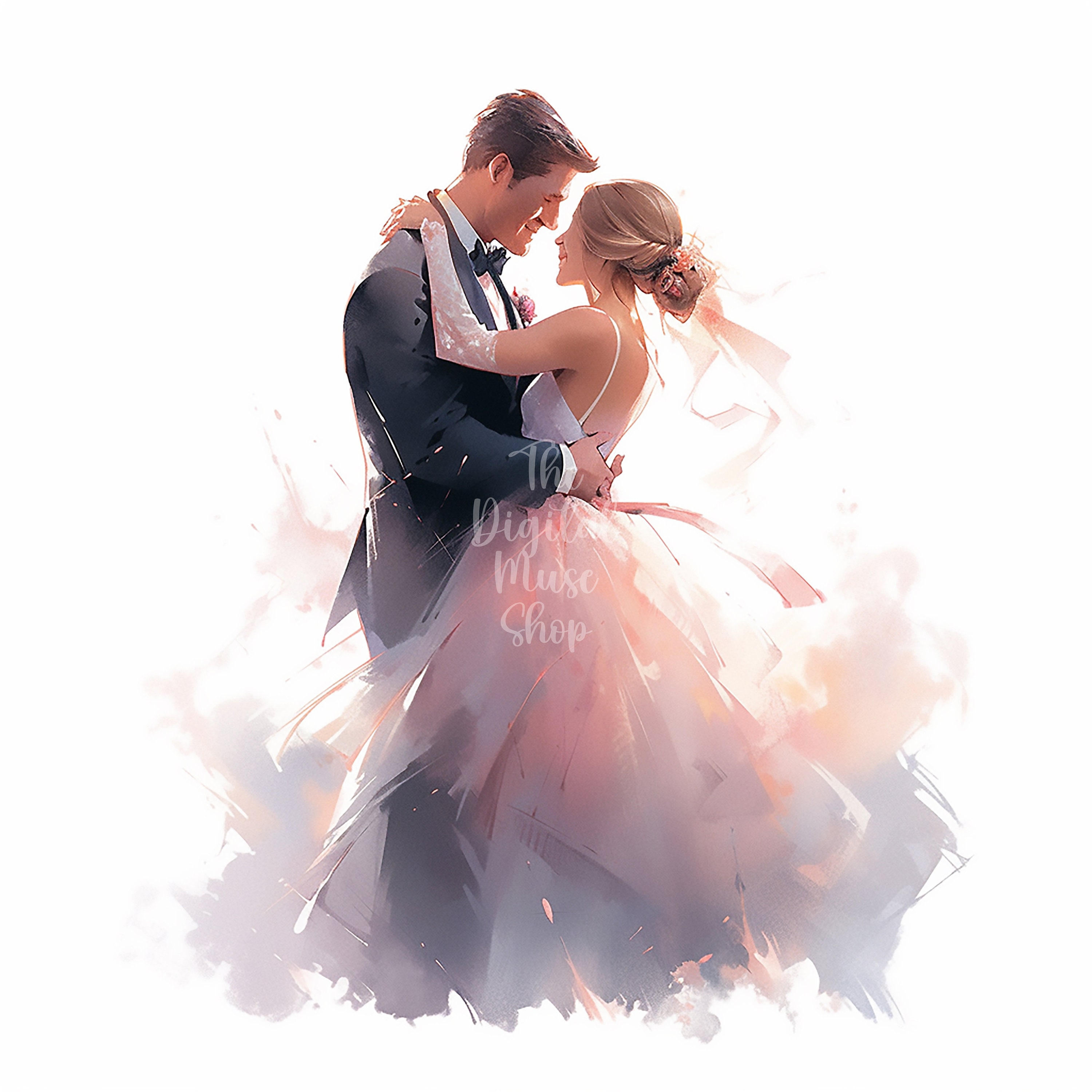 Watercolor Wedding Dance Clipart 10 High Quality Jpgs Wedding ...