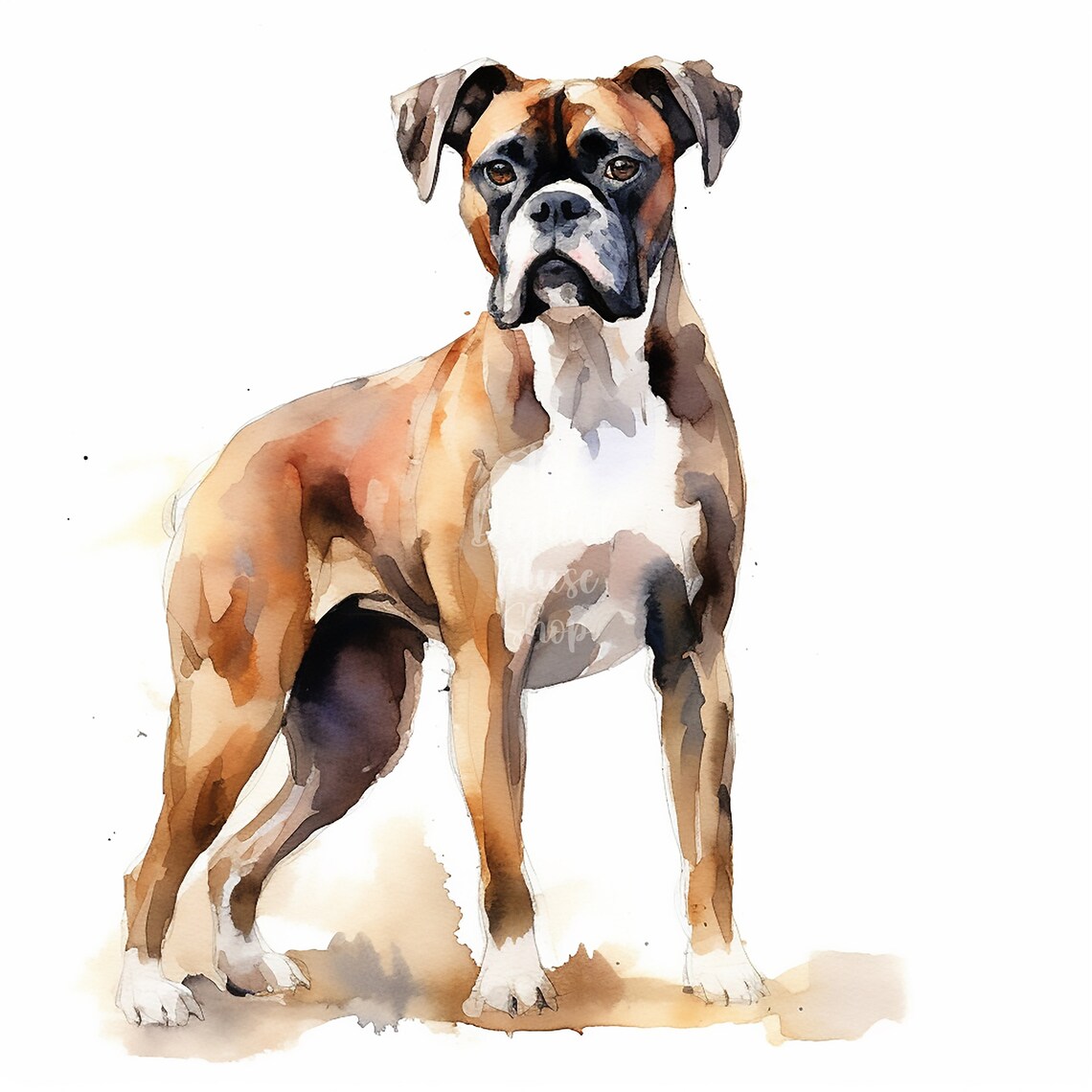 Boxer Clipart 10 High Quality Jpgs Watercolor Clipart Clip - Etsy