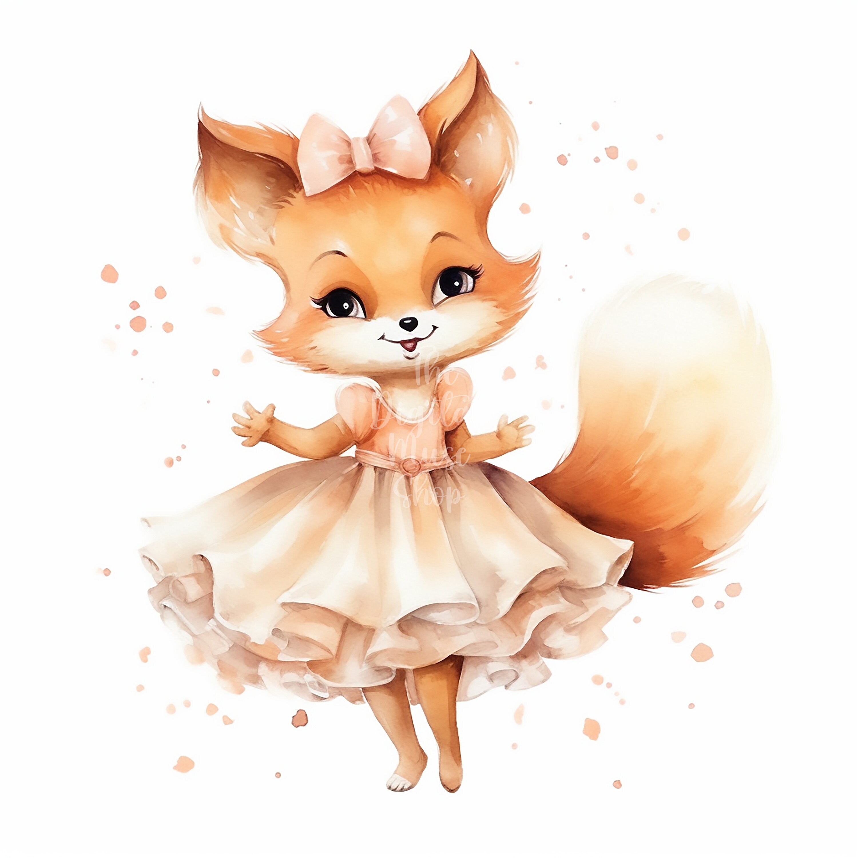 Ballerina Clipart Foxes Clipart Ballerina Baby Clipart Digital Crafting ...