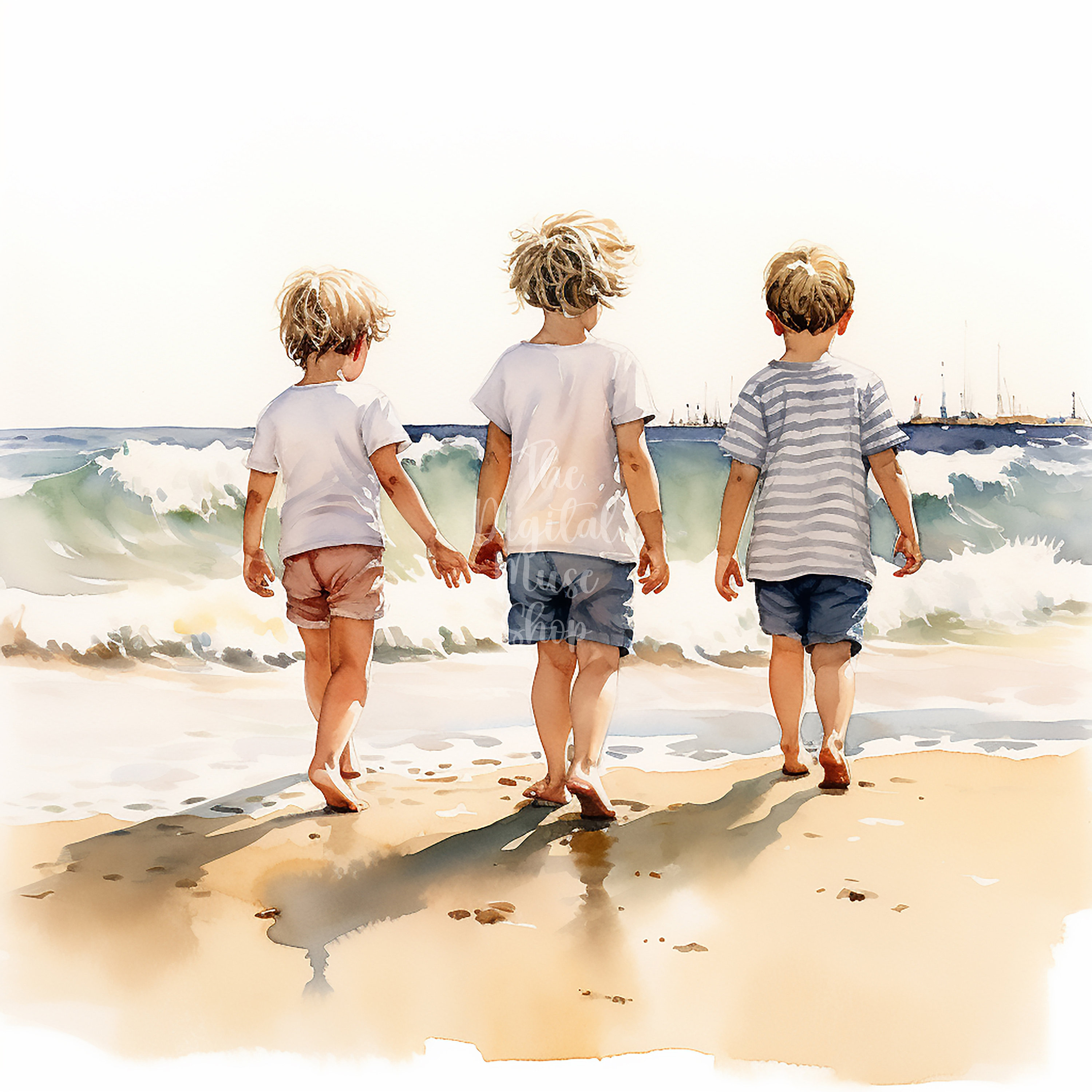 Kids at the Beach Clipart Kids Clipart Children Clipart Summer Vacation ...