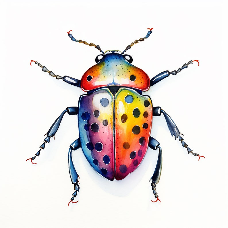 Colorful Bugs Clipart Watercolor Insect Clipart Bug Clip Art - Etsy