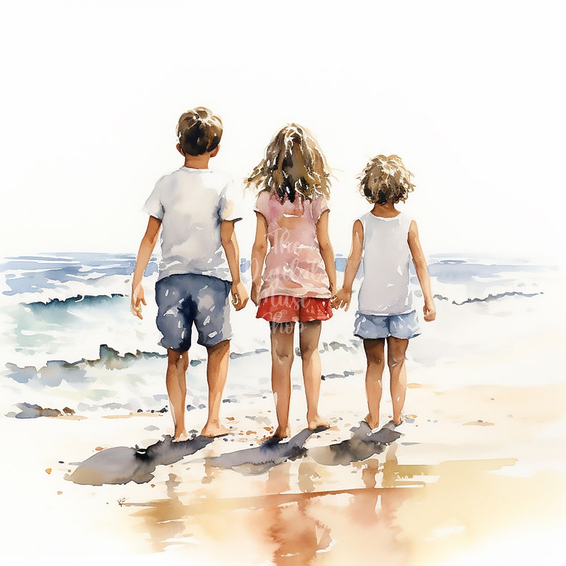 Kids at the Beach Clipart Kids Clipart Children Clipart Summer Vacation ...