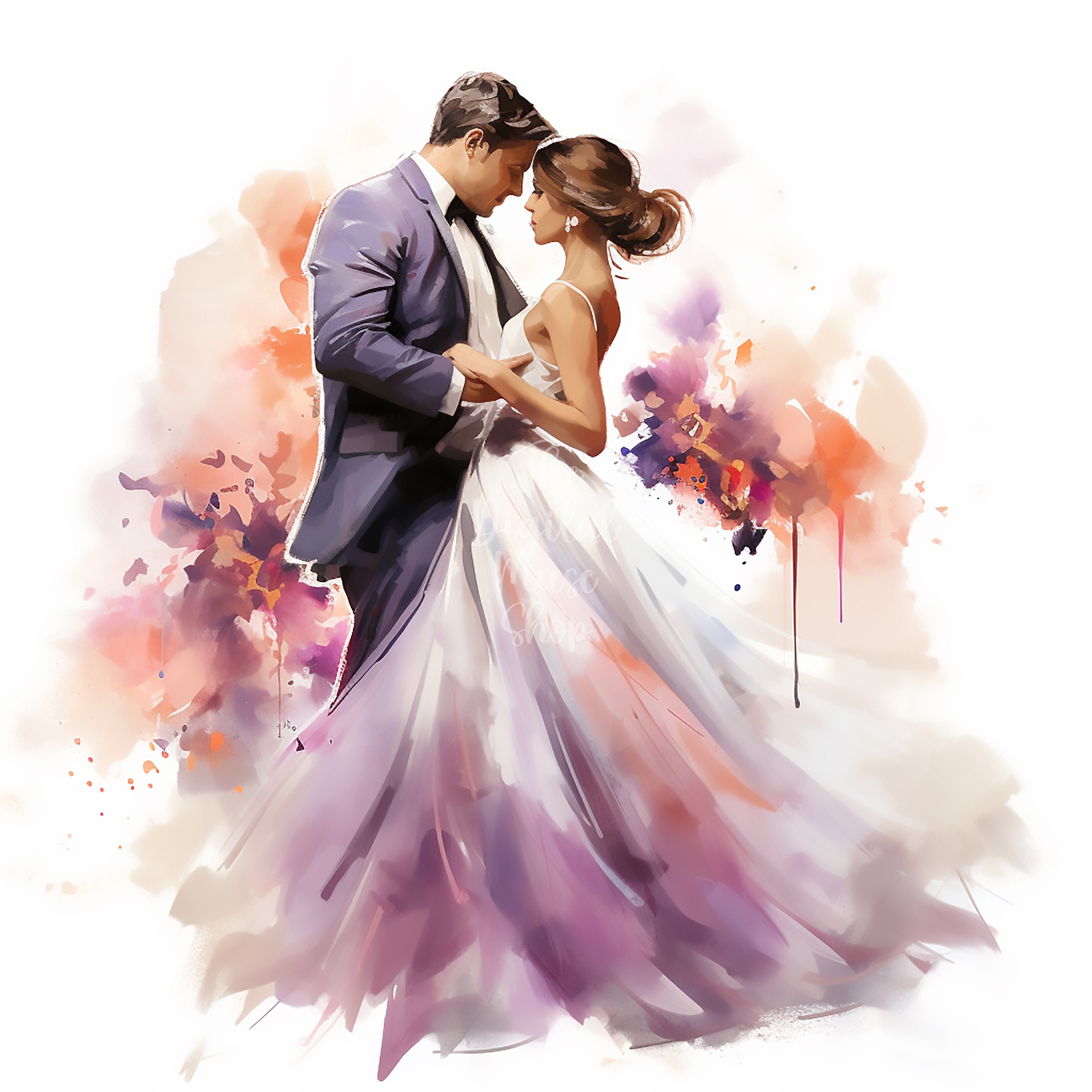 Wedding Dance Clipart 10 High Quality Jpgs Wedding Clipart Watercolor ...