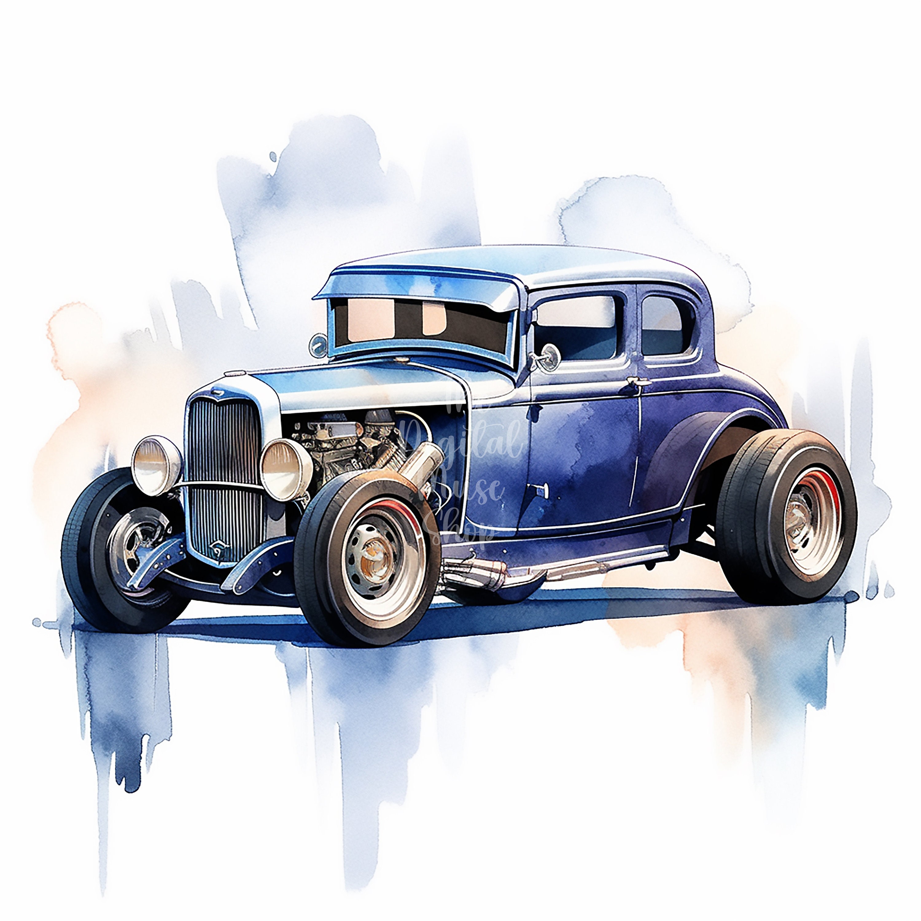 Hot Rods Clipart, 12 High Quality JPG, Commercial Use, Card Making ...