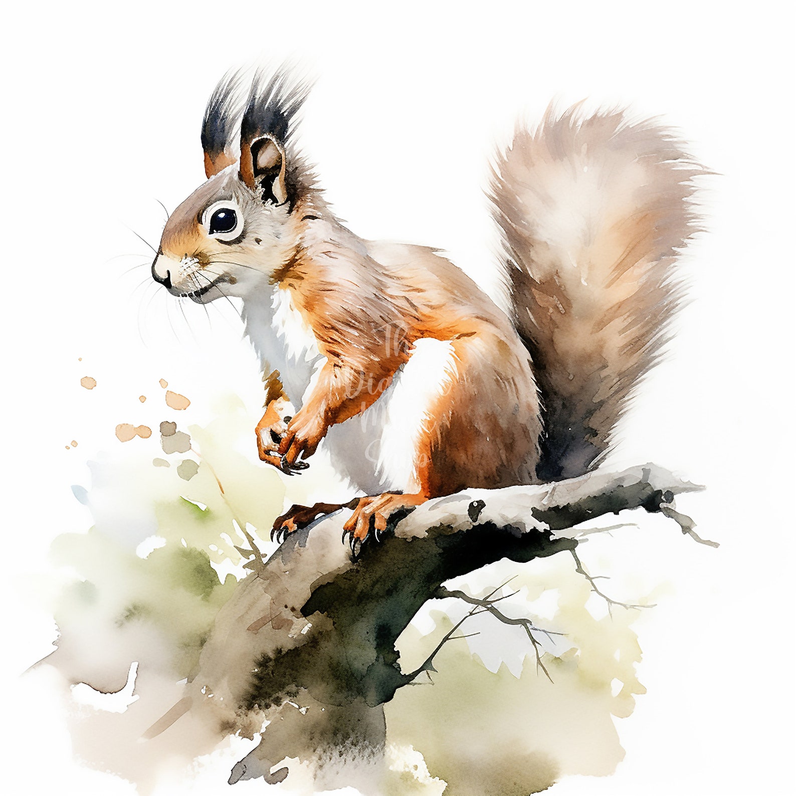 Squirrel Clipart Forest Clipart Card Making Mixed Media - Etsy