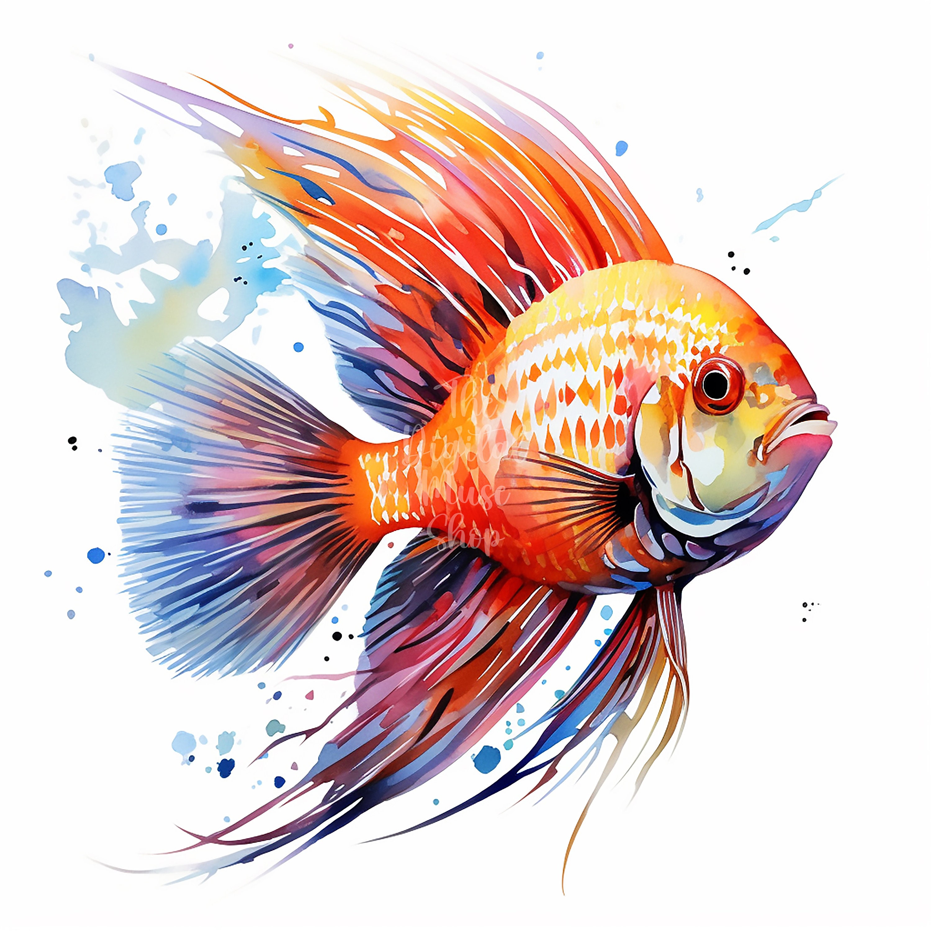 Colorful Exotic Fish Clipart, 12 High Quality Jpgs, Commercial Use ...
