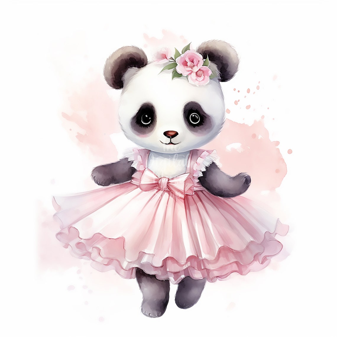 Nursery Ballerina Clipart Panda Illustration Nursery Art - Etsy