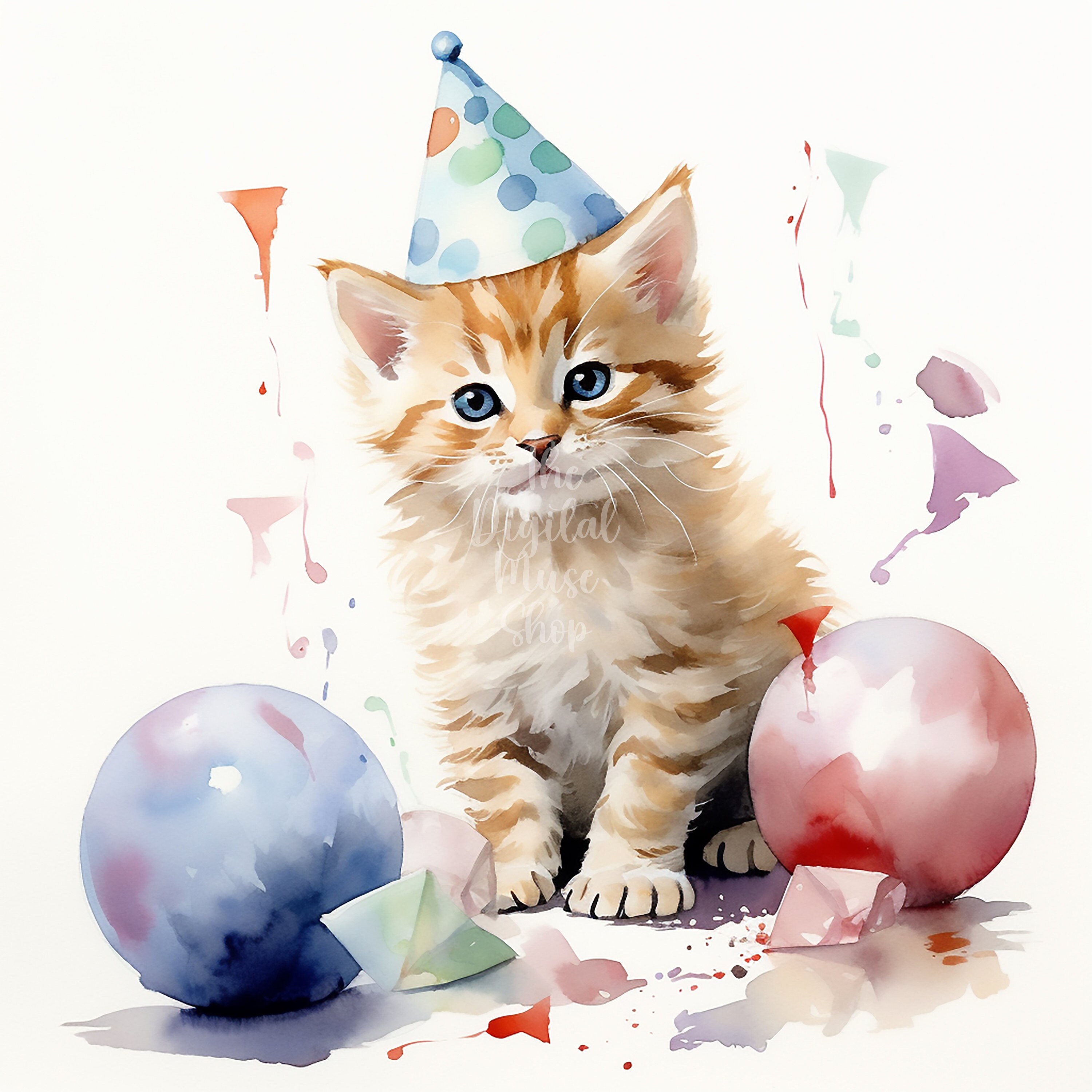 Party Kitten Clipart, 12 High Quality Jpgs, Cats Clipart, Cat Clip Art ...