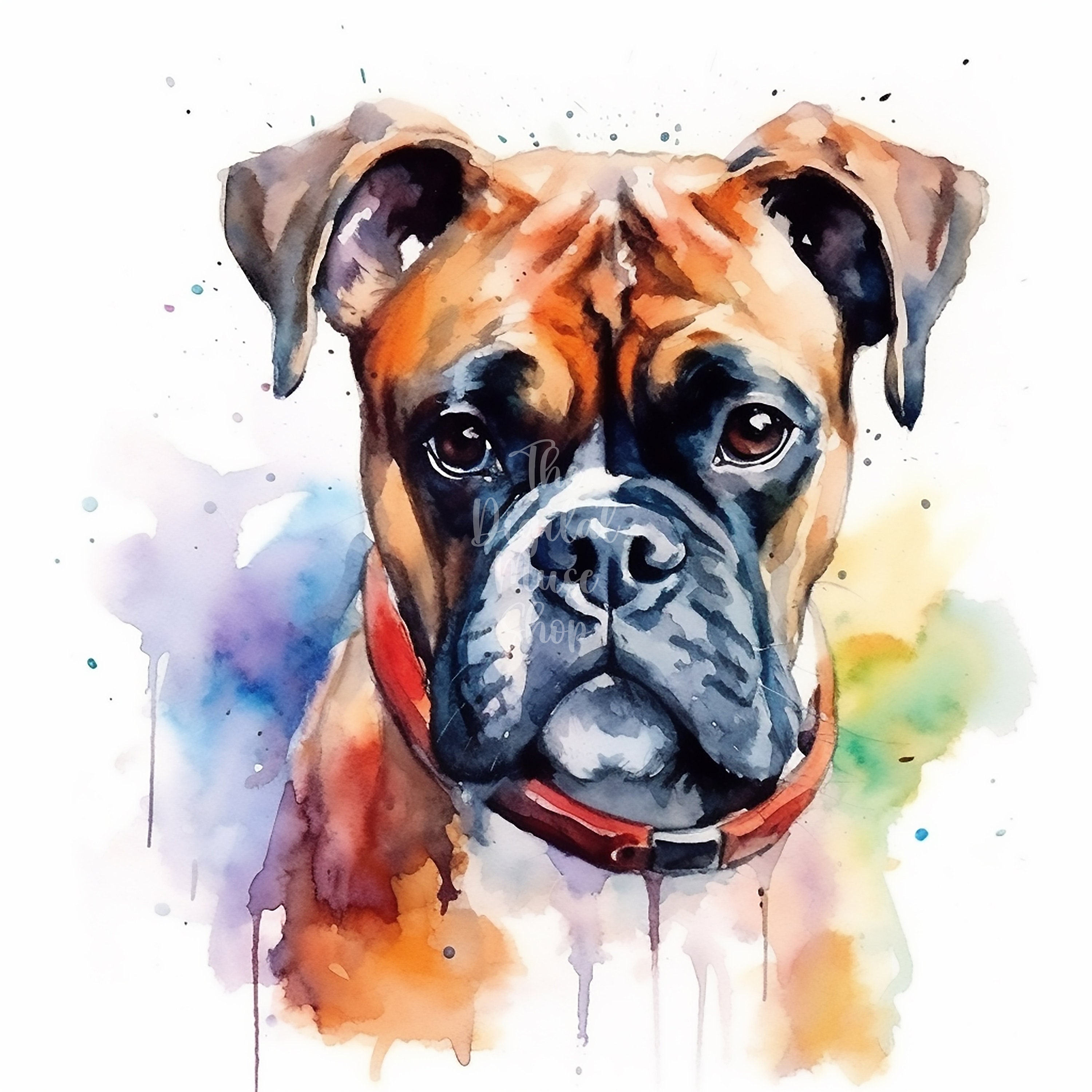 Boxer Clipart, 12 High Quality Jpgs, Watercolor Clipart, Clip Art ...