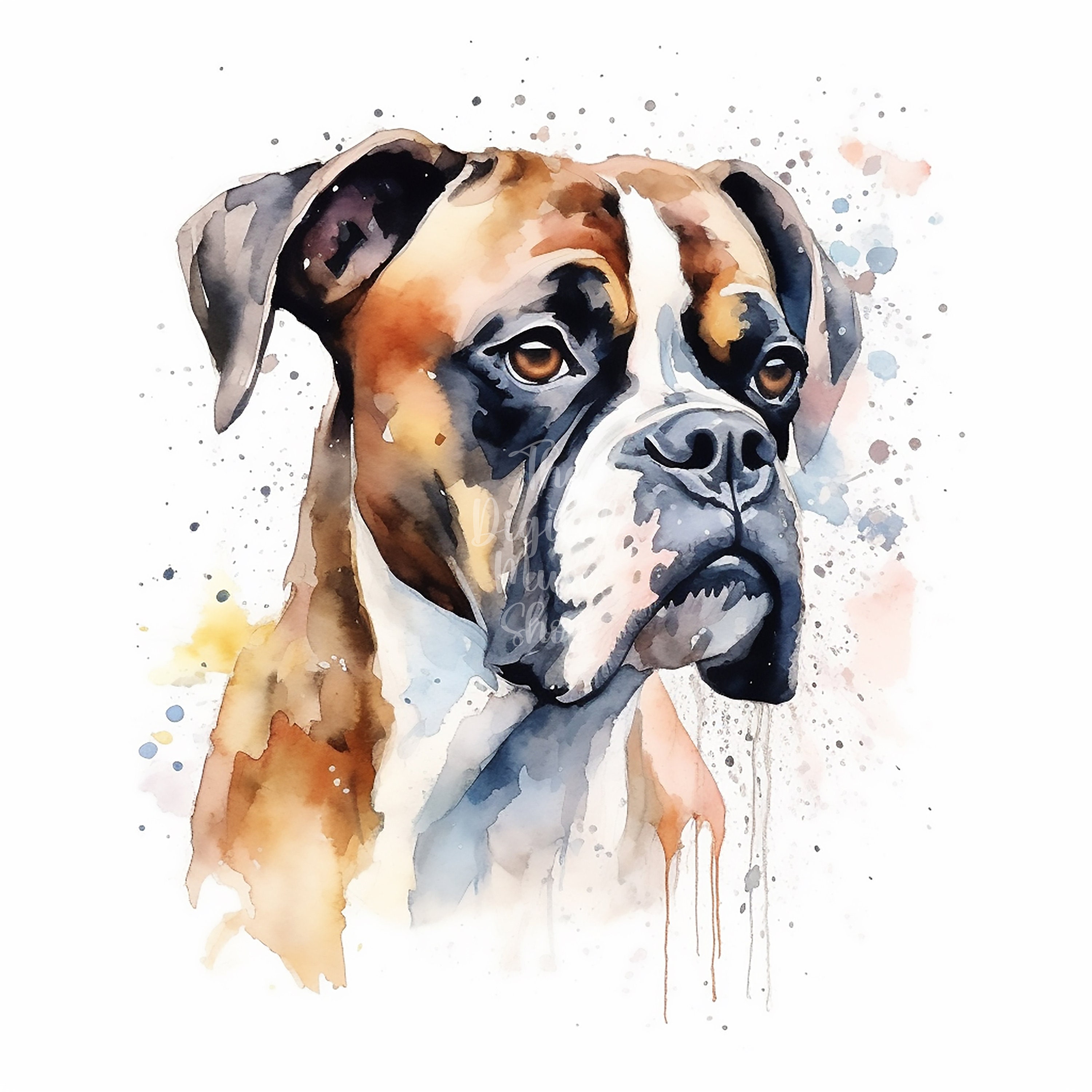 Boxer Clipart, 12 High Quality Jpgs, Watercolor Clipart, Clip Art ...
