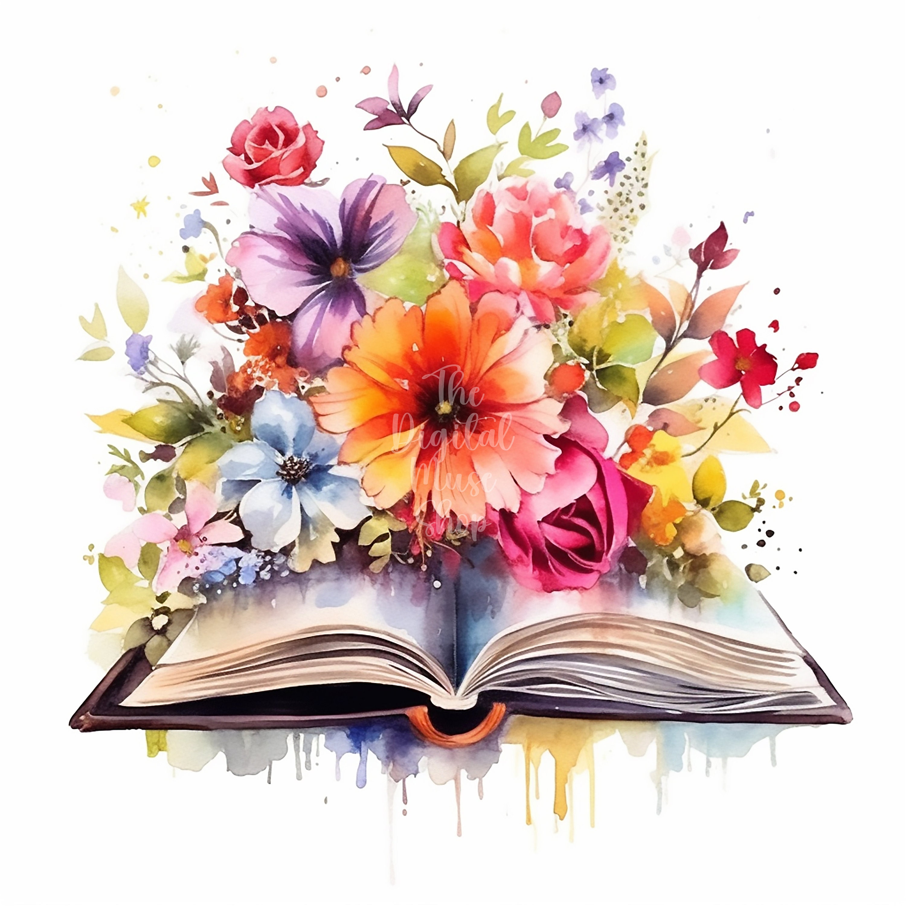 Magical Books Clipart, 12 High Quality Jpgs , Watercolor Clipart ...