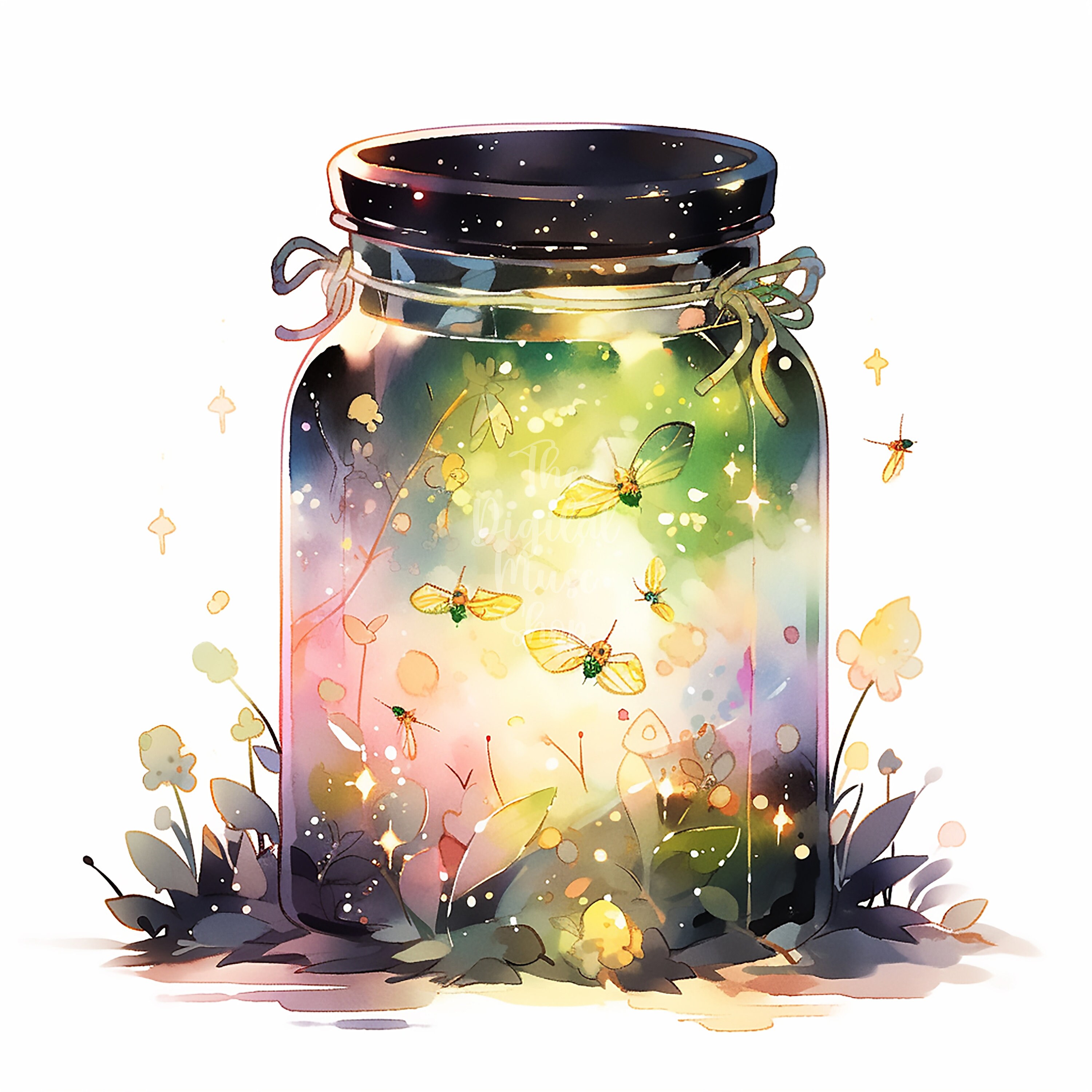 Firefly Jars Watercolor Clipart Commercial Use Clipart 12 - Etsy